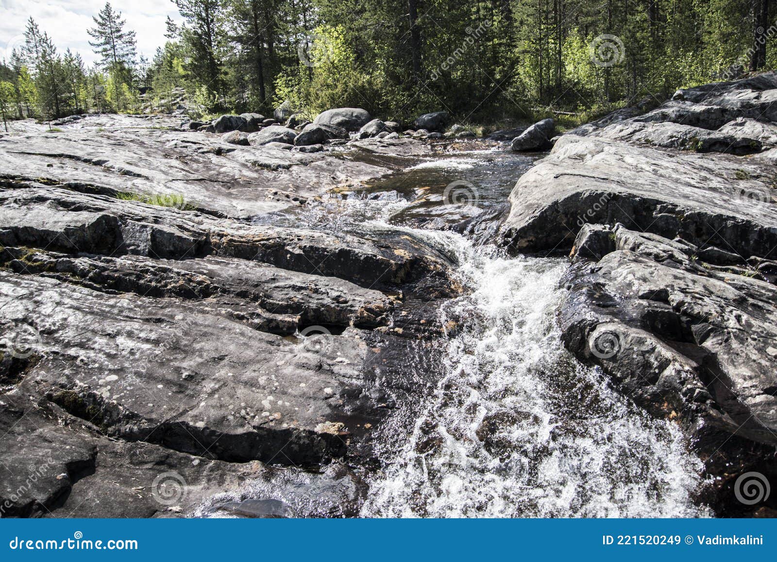 Small River on Rocks in the Forest. Stock Image - Image of outdoor ...