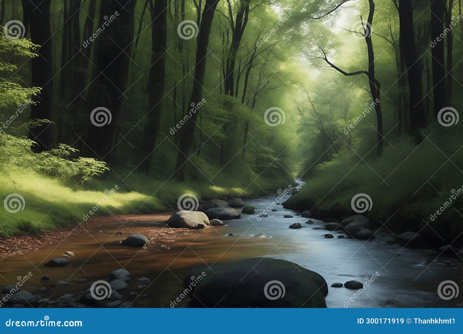 A Small River in the Forest. Horizontal Composition Stock Image - Image ...