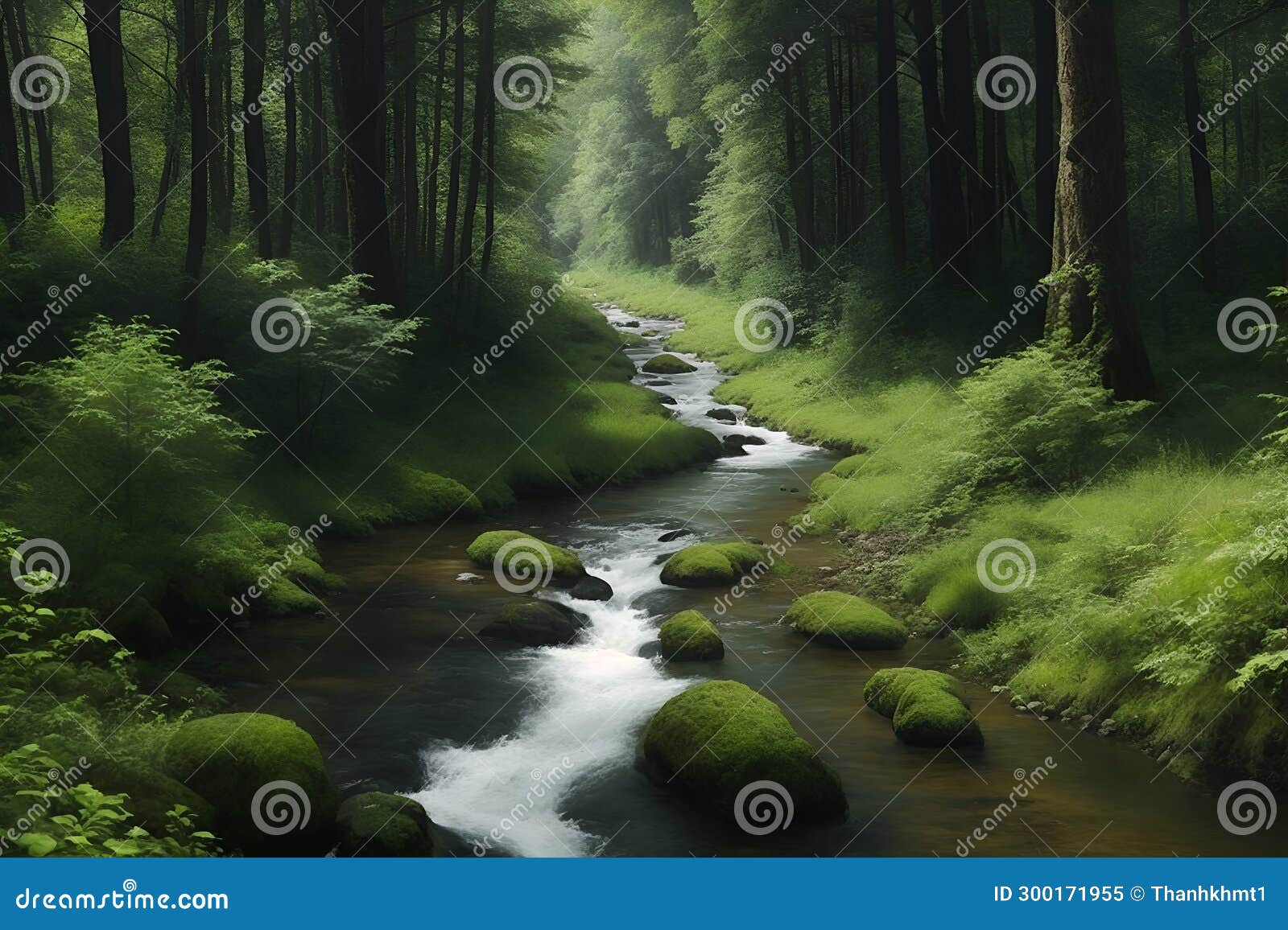 A Small River in the Forest. Horizontal Composition Stock Image - Image ...