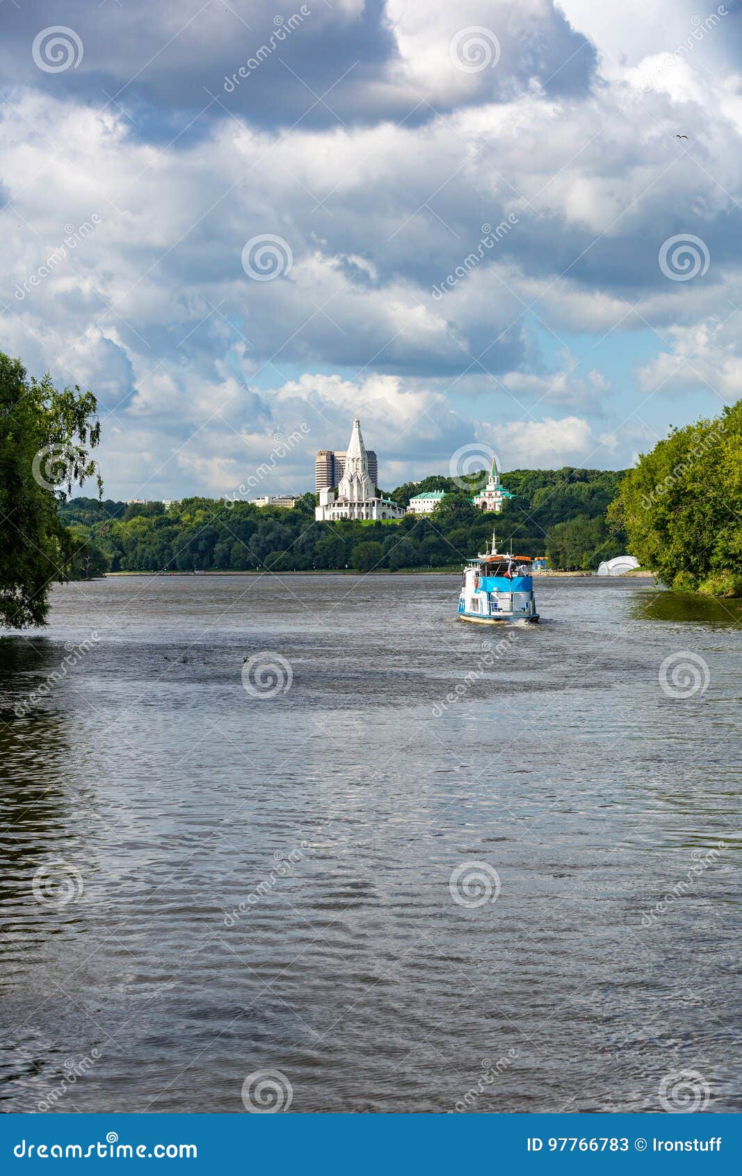 Small river ship stock image. Image of sunny, ship, weather - 97766783