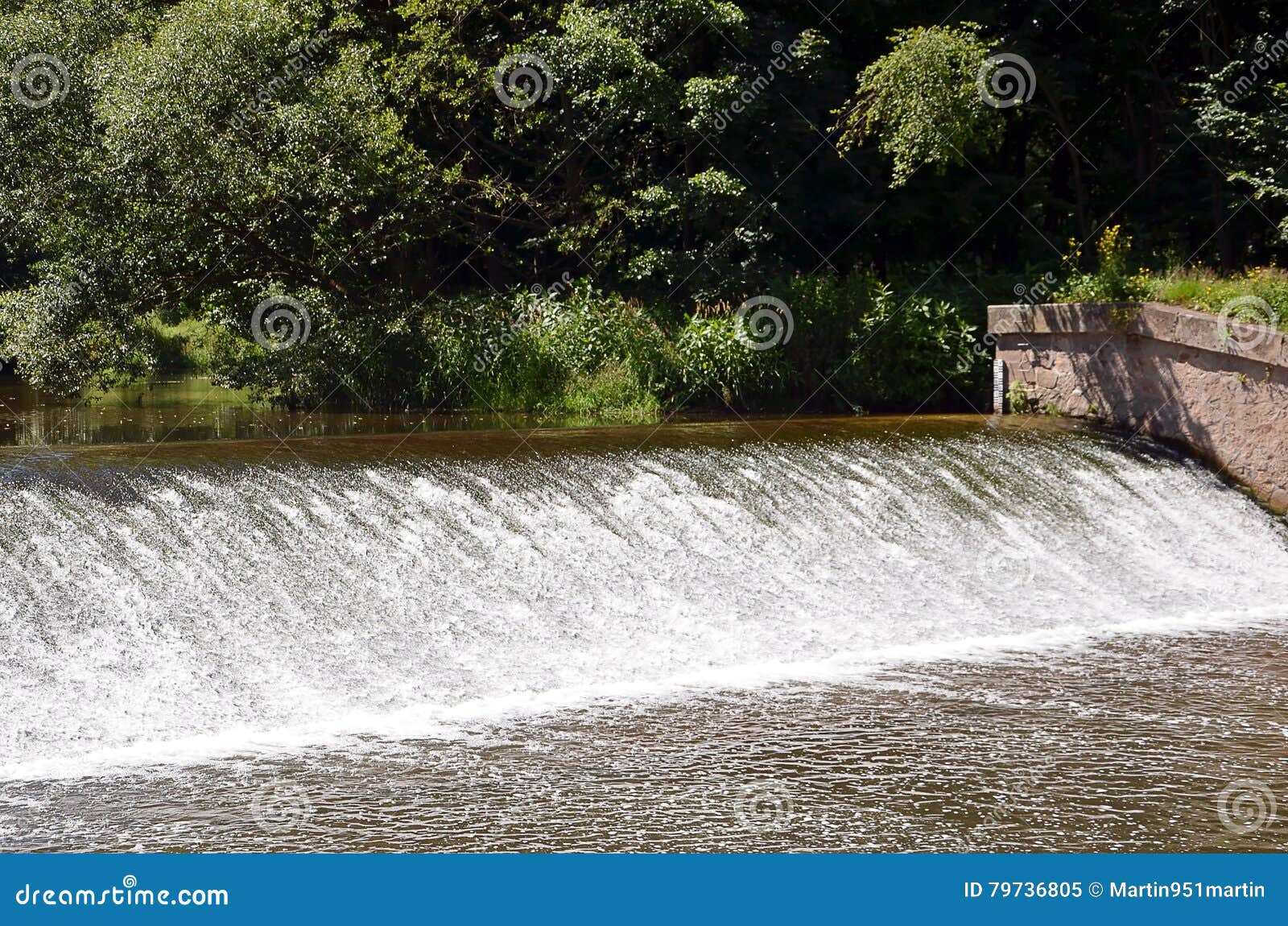 Small River Sluice in Summer Detail Front Stock Image - Image of cold ...