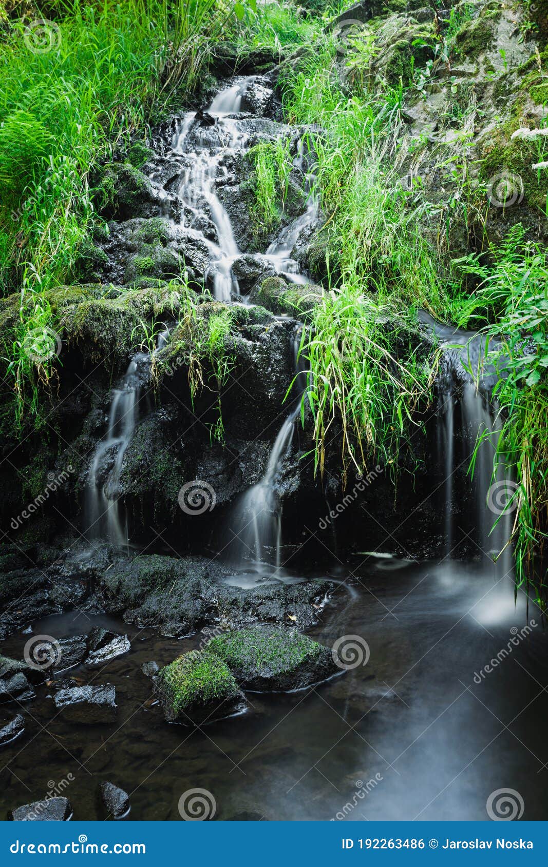 Small River Waterfall in Nature Stock Photo - Image of small, clean ...