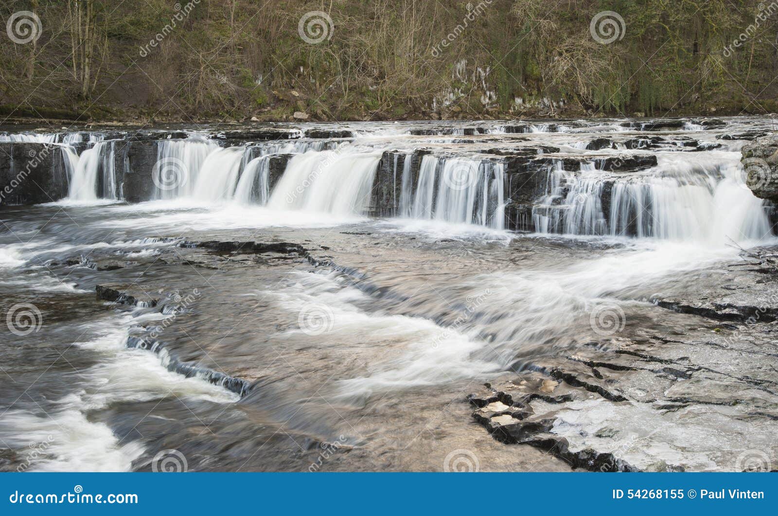 Small River Waterfall in Rural Setting Stock Image - Image of motion ...
