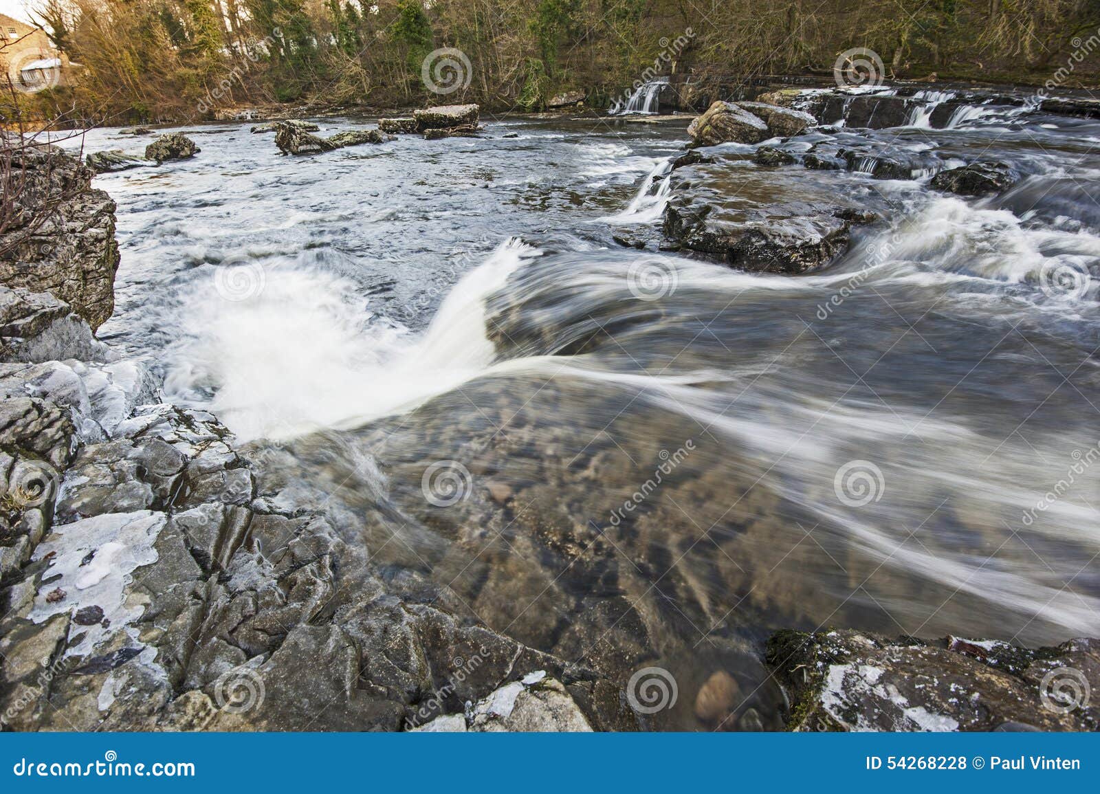 Small River Waterfall in Rural Setting Stock Photo - Image of rural ...