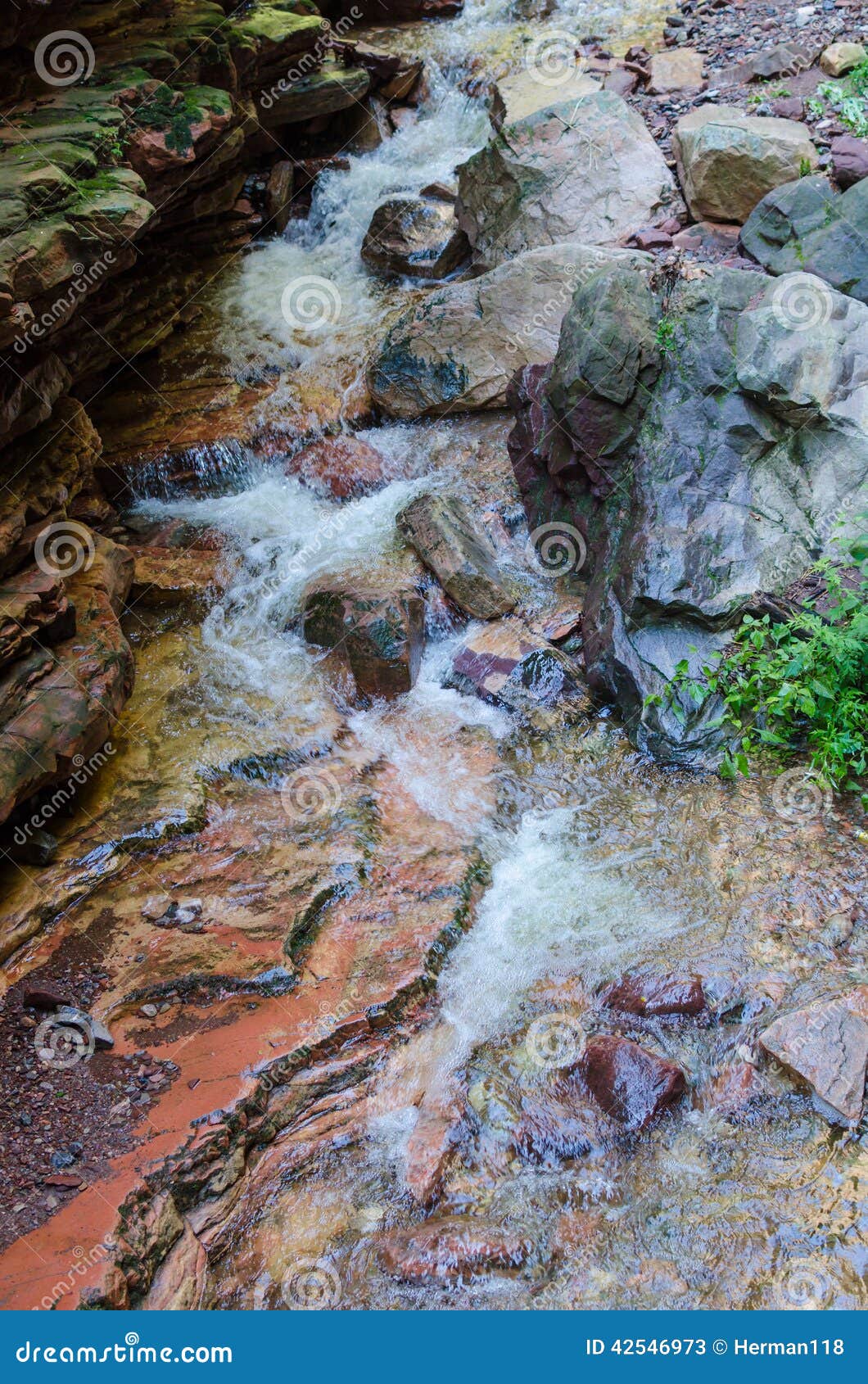 Small Rivers through the Valley Stock Image - Image of river, green ...
