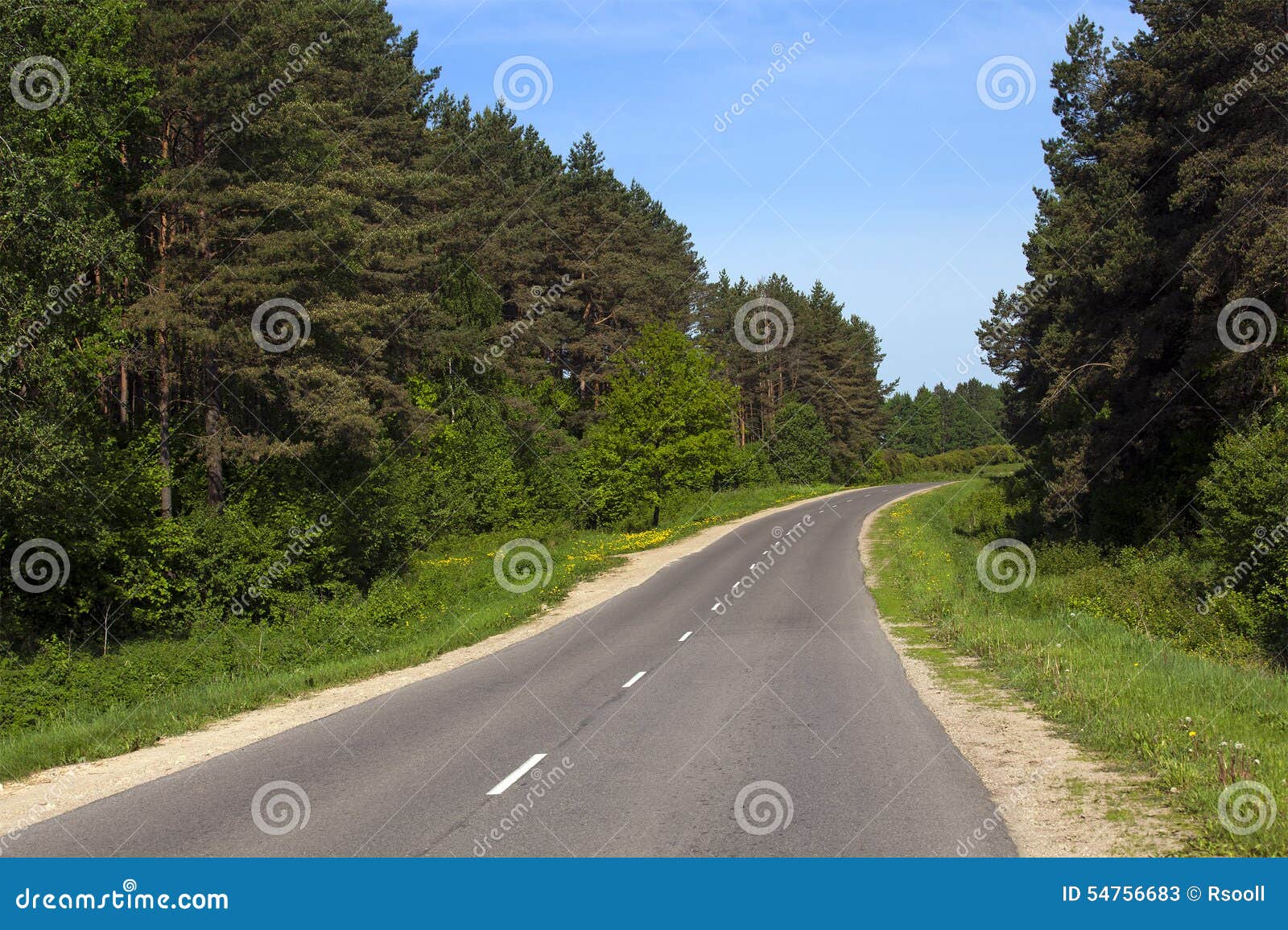 The small road stock image. Image of blue, clear, asphalt - 54756683