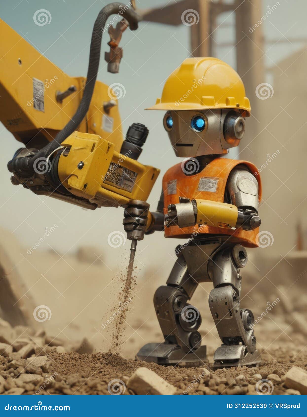 Construction Robot Drilling Stock Image - Image of heavy, duty: 312252539