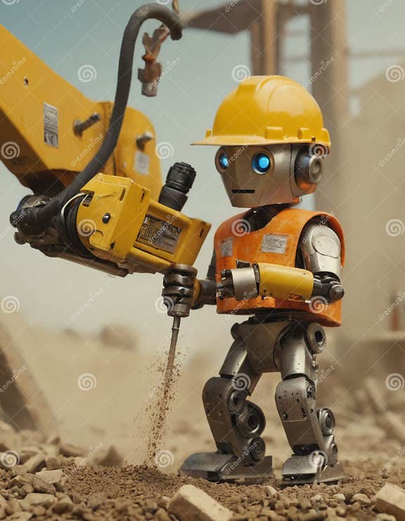 Construction Robot Drilling Stock Image - Image of heavy, duty: 312252539