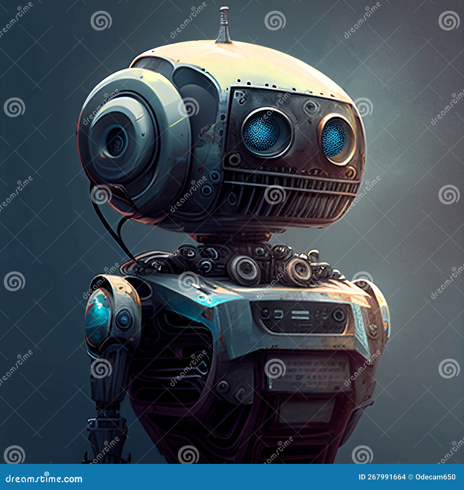 Small Robot of the Future with Artificial Intelligence Stock ...