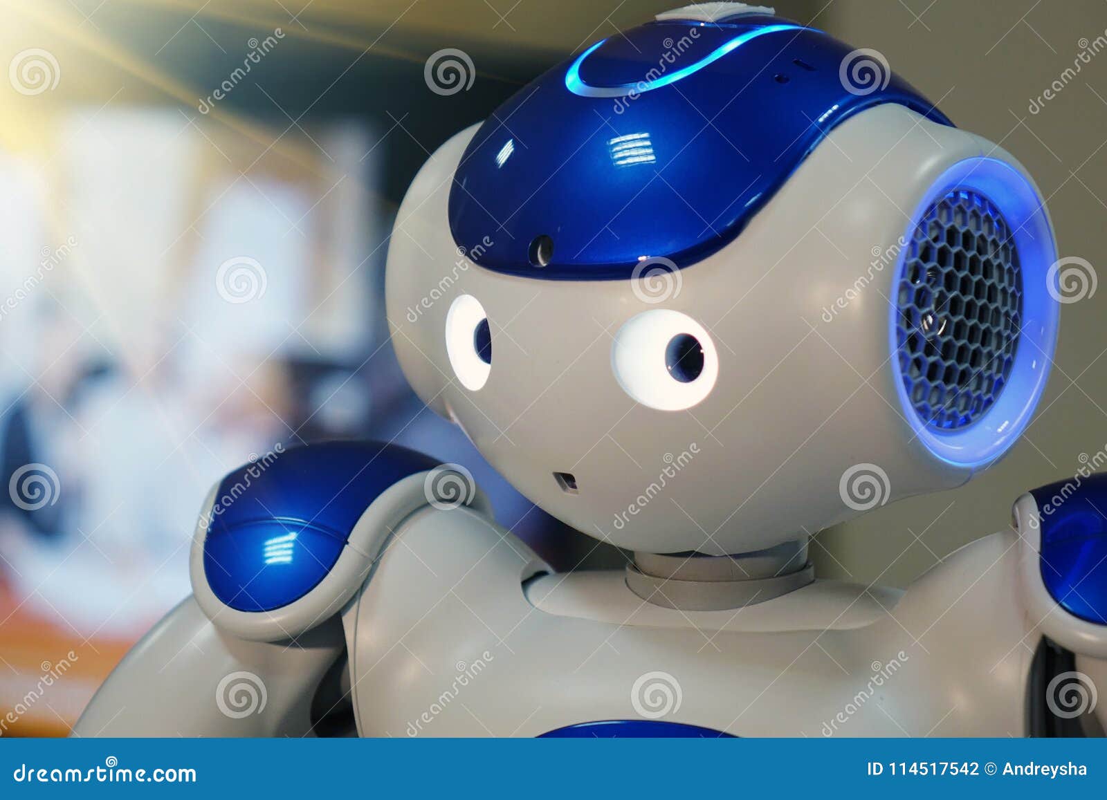 A Small Robot with a Human Face and a Humanoid Body. Artificial ...