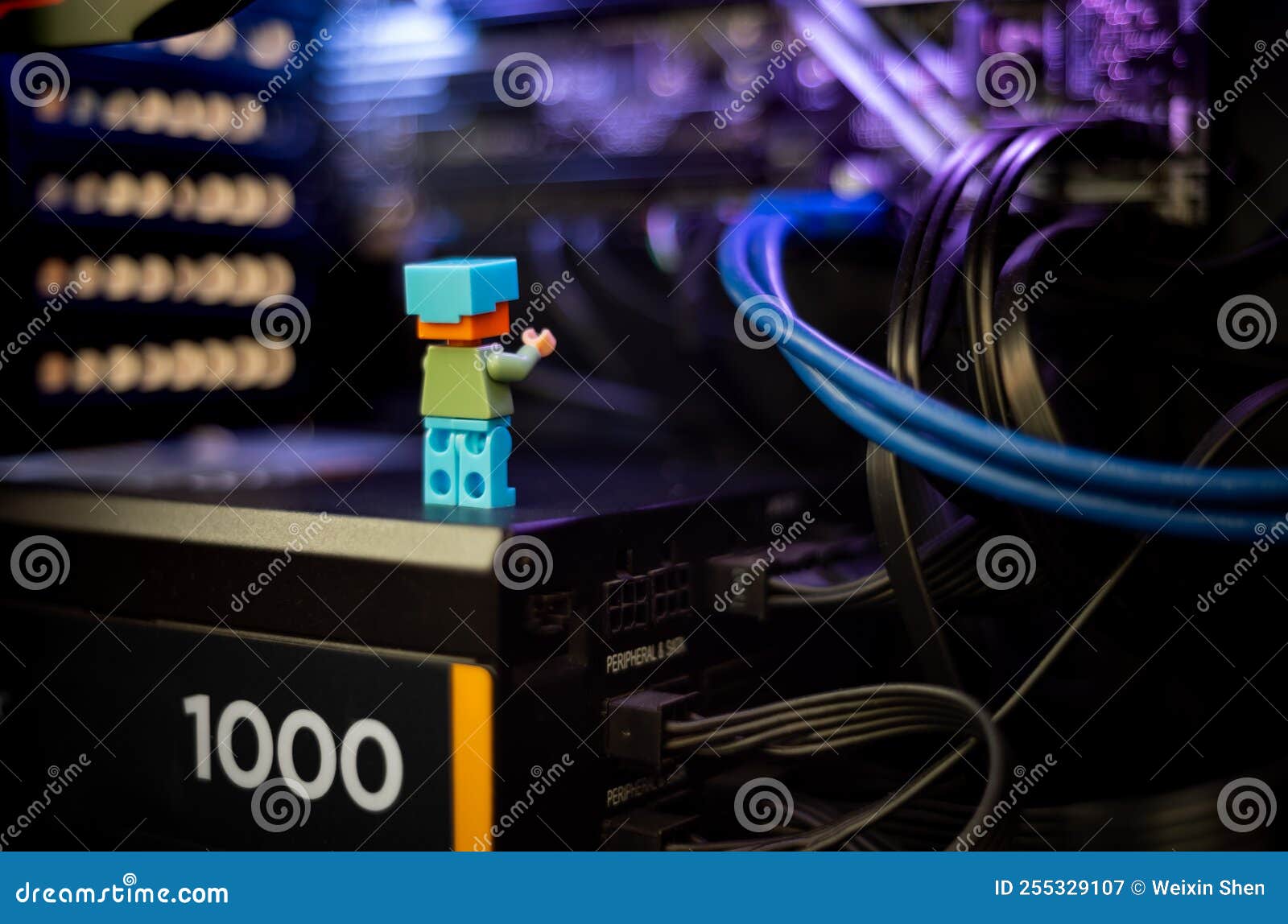 Small Robot Standing in the Computer Stock Image - Image of small ...
