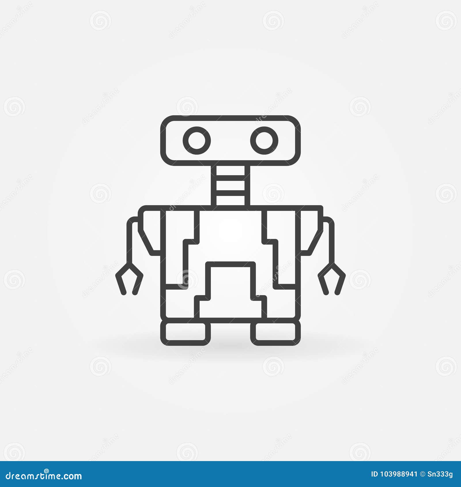 Small Robot Vector Concept Icon in Thin Line Style Stock Vector ...