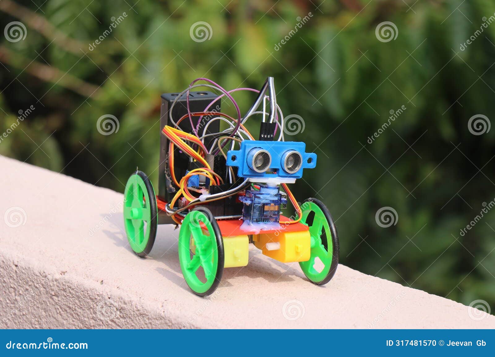 Small Robotic Car Made Using Simple Electronic Components Like Dc Motor ...