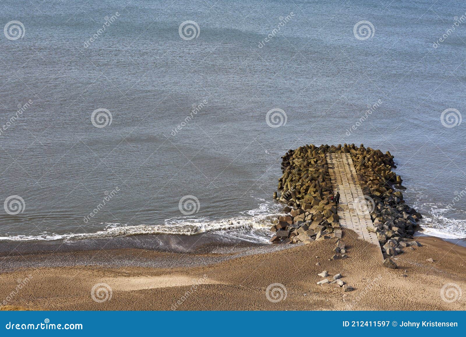 Small Rock Path Going Out To the Water Stock Image - Image of sand ...