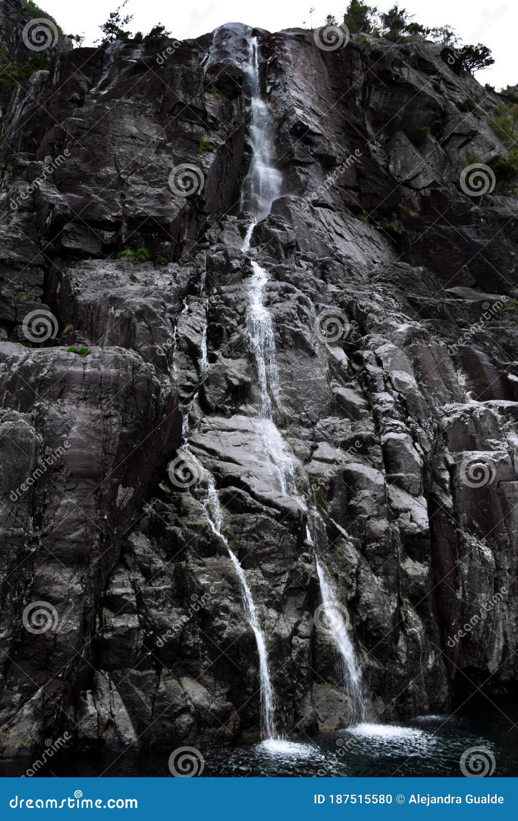 Small Rock Waterfall on Lysefjord Stock Photo - Image of small, nature ...