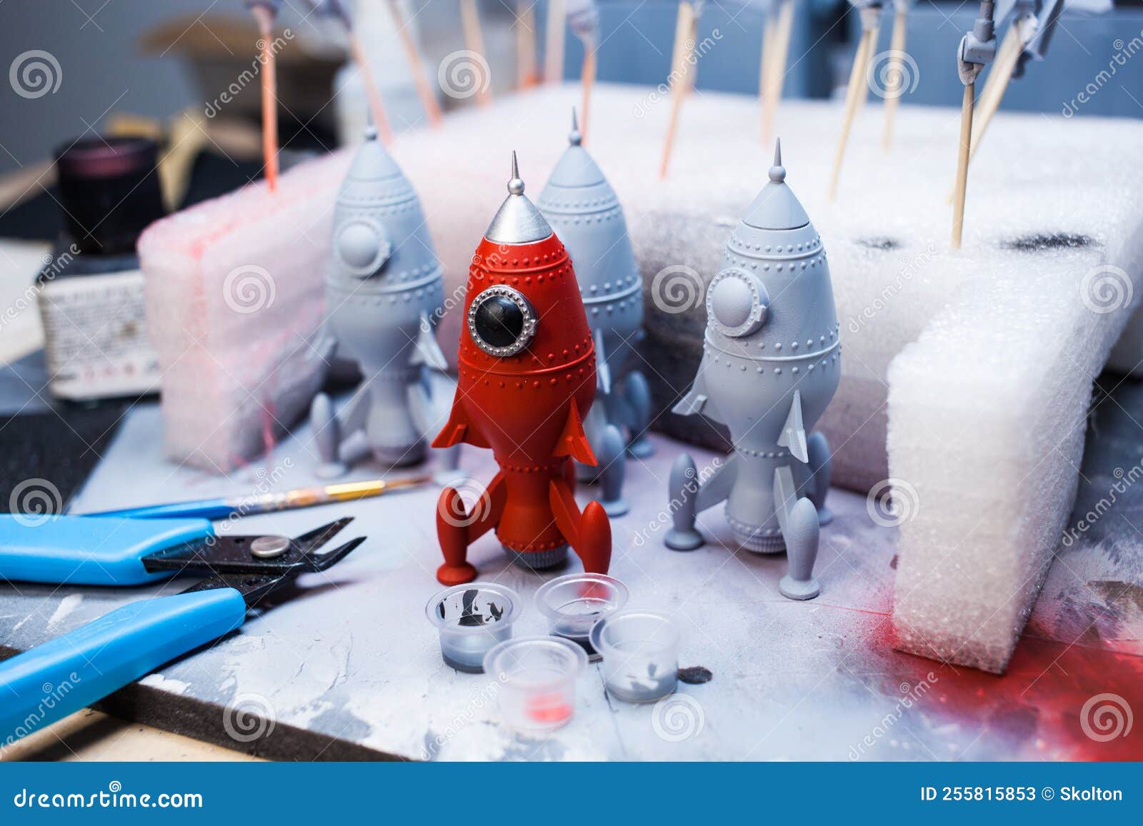 Small Rockets Made in 3D Resin Printing Stock Image - Image of colorful ...