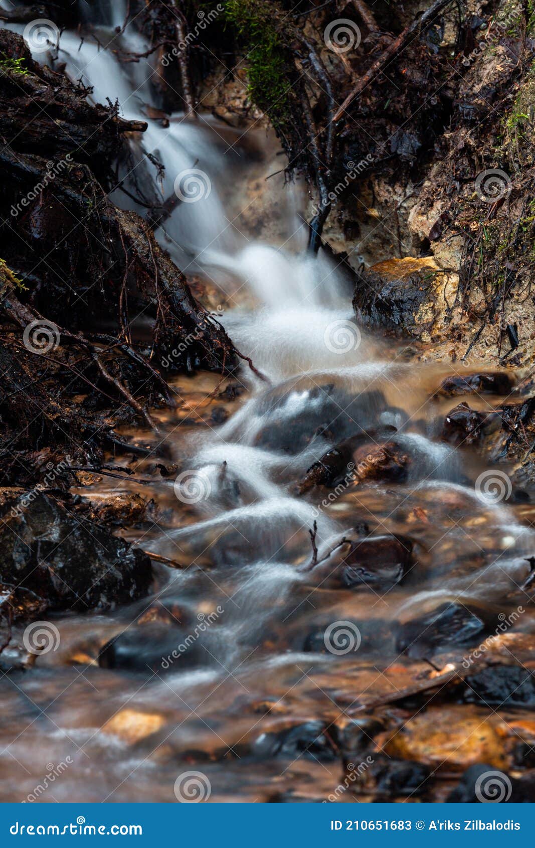 A Small Rocky River with a Small Waterfall Stock Image - Image of ...