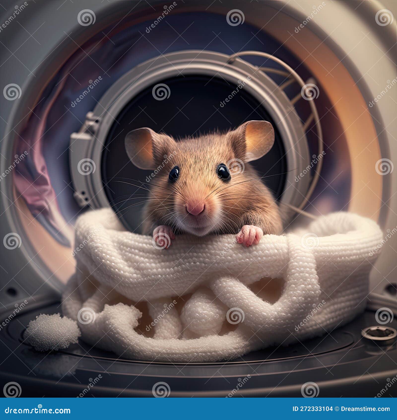 A Small Rodent Sitting Inside of a Machine with Its Front Paws on the ...