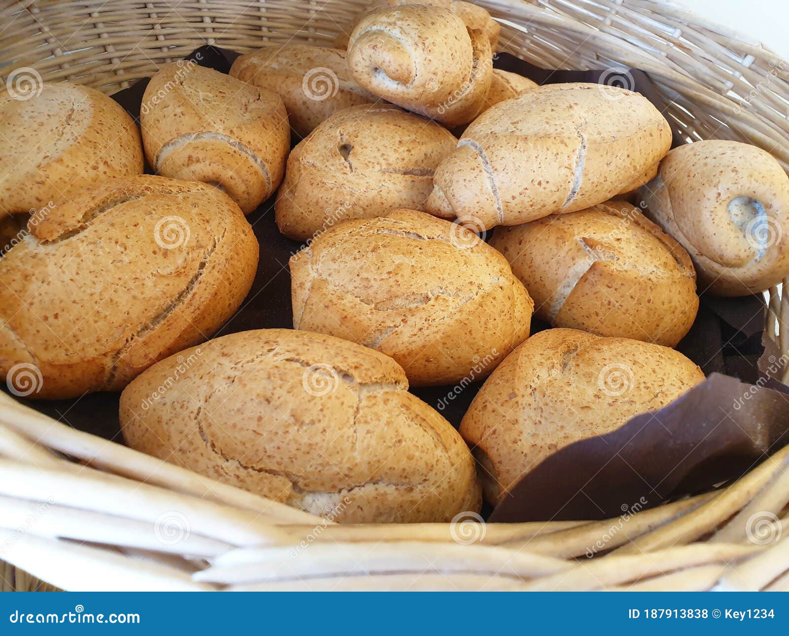 Small Rolls of Wholemeal Bread Stock Photo - Image of eating, healthy ...