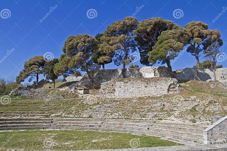 Small Roman amphitheater stock image. Image of pines - 24788417