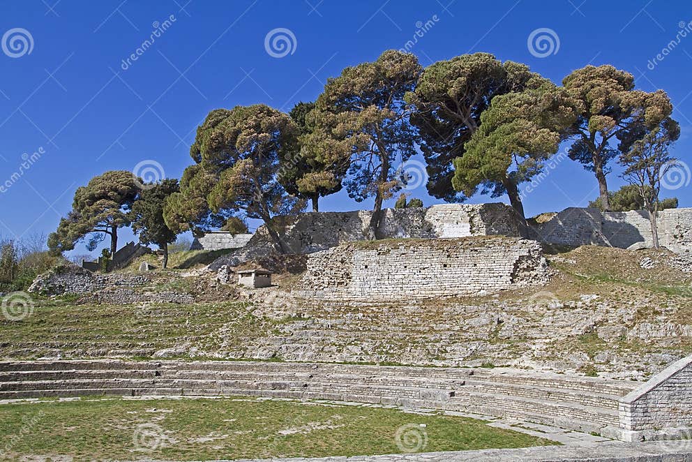 Small Roman amphitheater stock image. Image of pines - 24788417