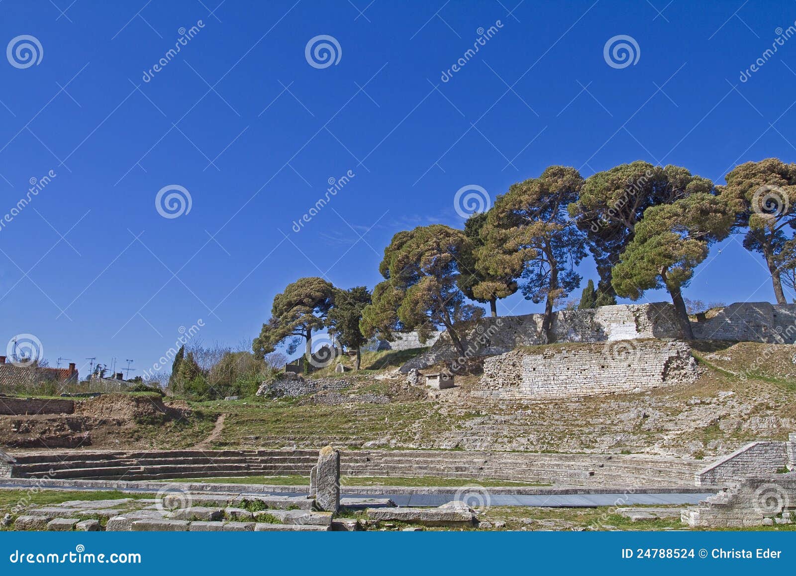 Small Roman amphitheater stock photo. Image of pines - 24788524