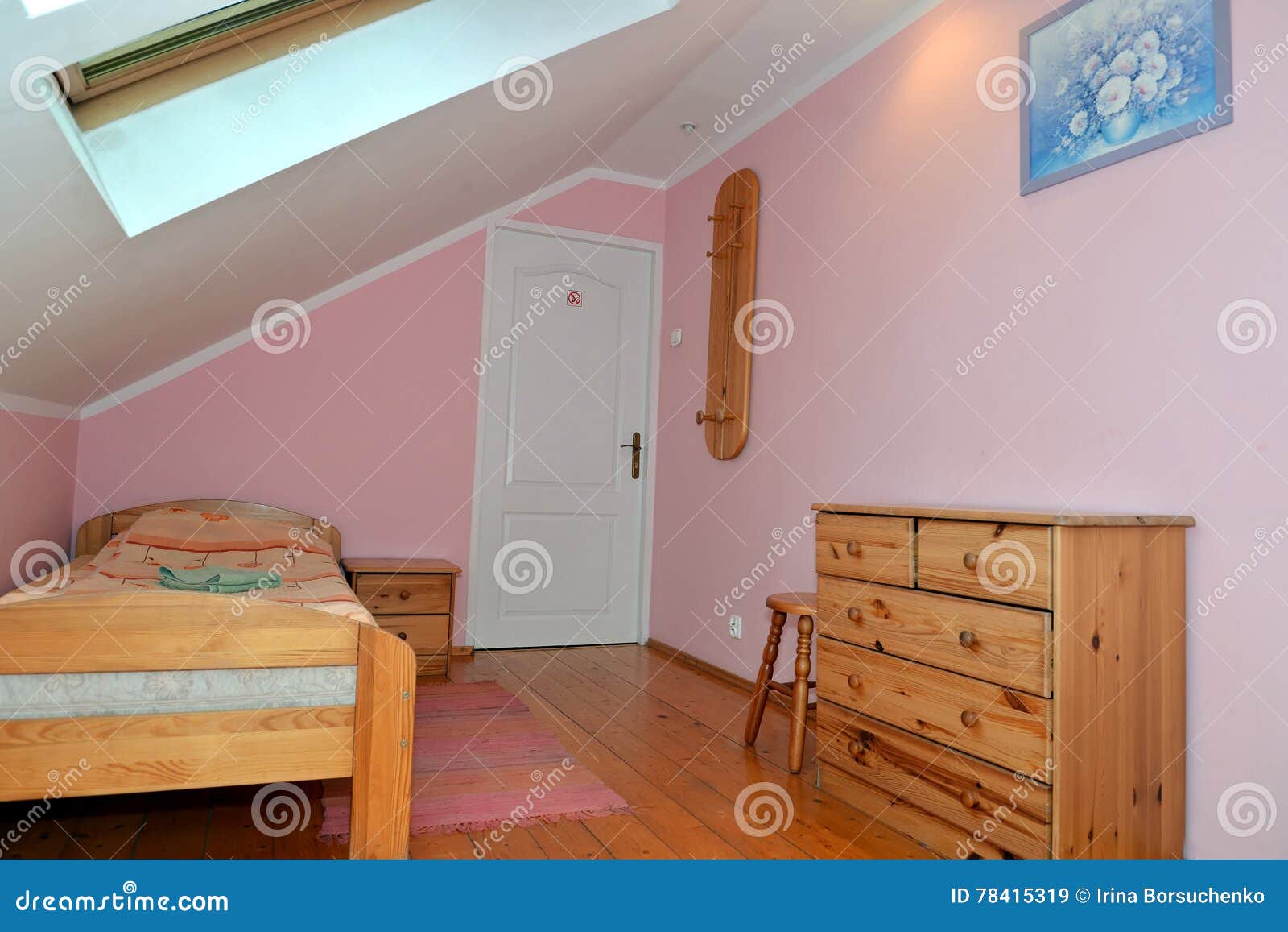 Small room in cheap hotel editorial stock image. Image of wall - 78415319