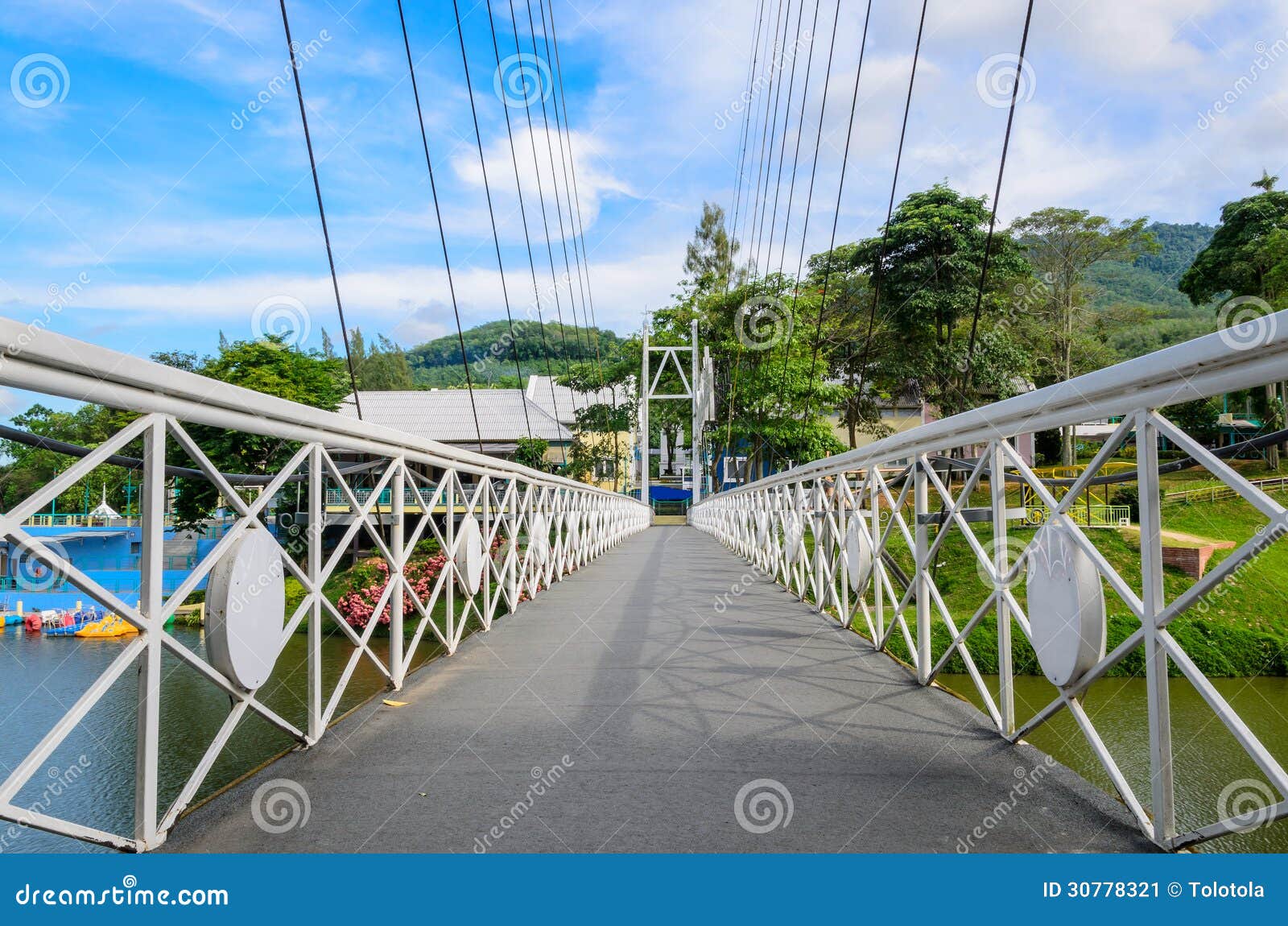 Small Rope Hanging Bridge . Royalty-Free Stock Photo | CartoonDealer ...