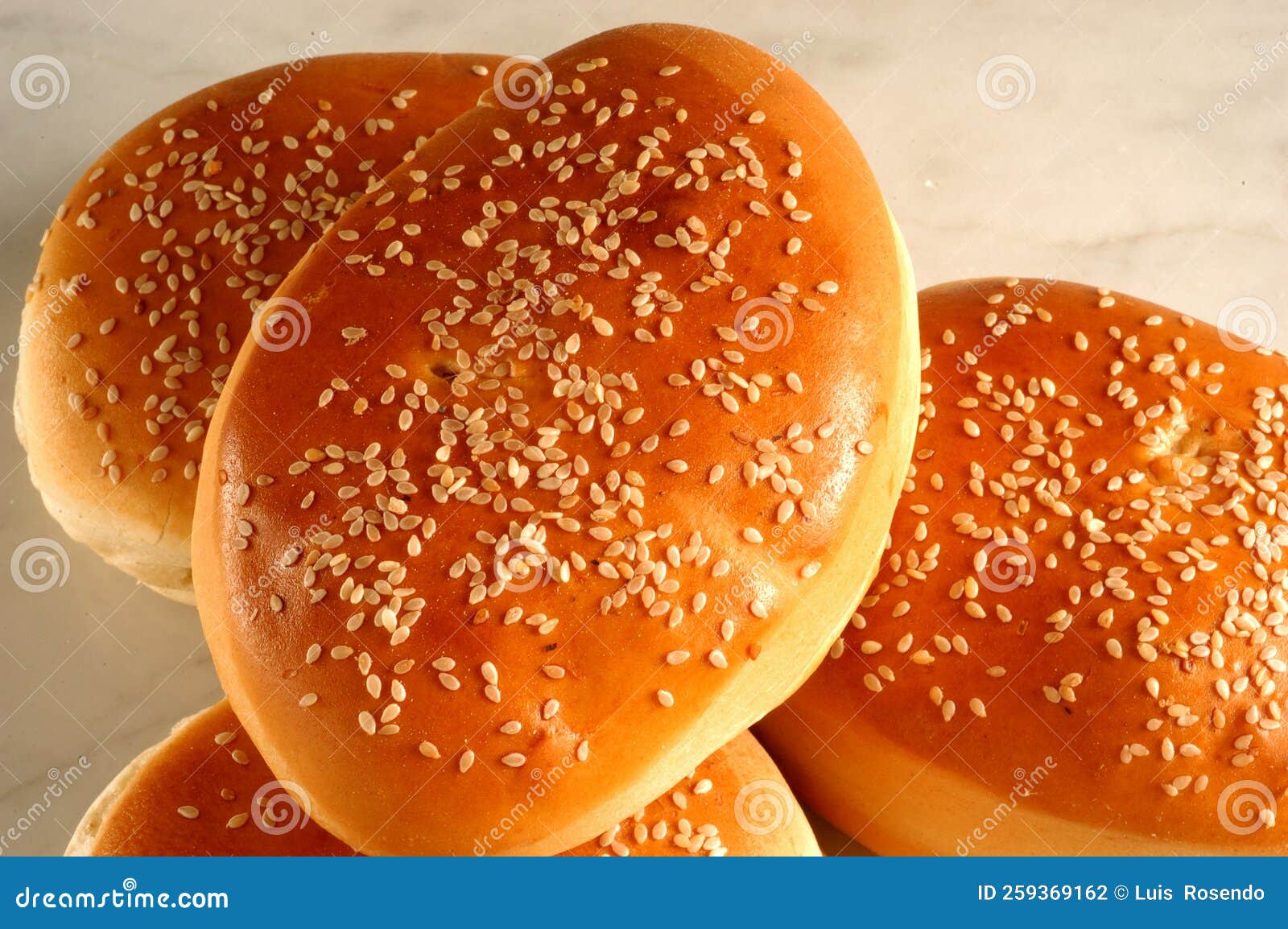 Small Round Breads with Sesame on White Background Stock Photo - Image ...