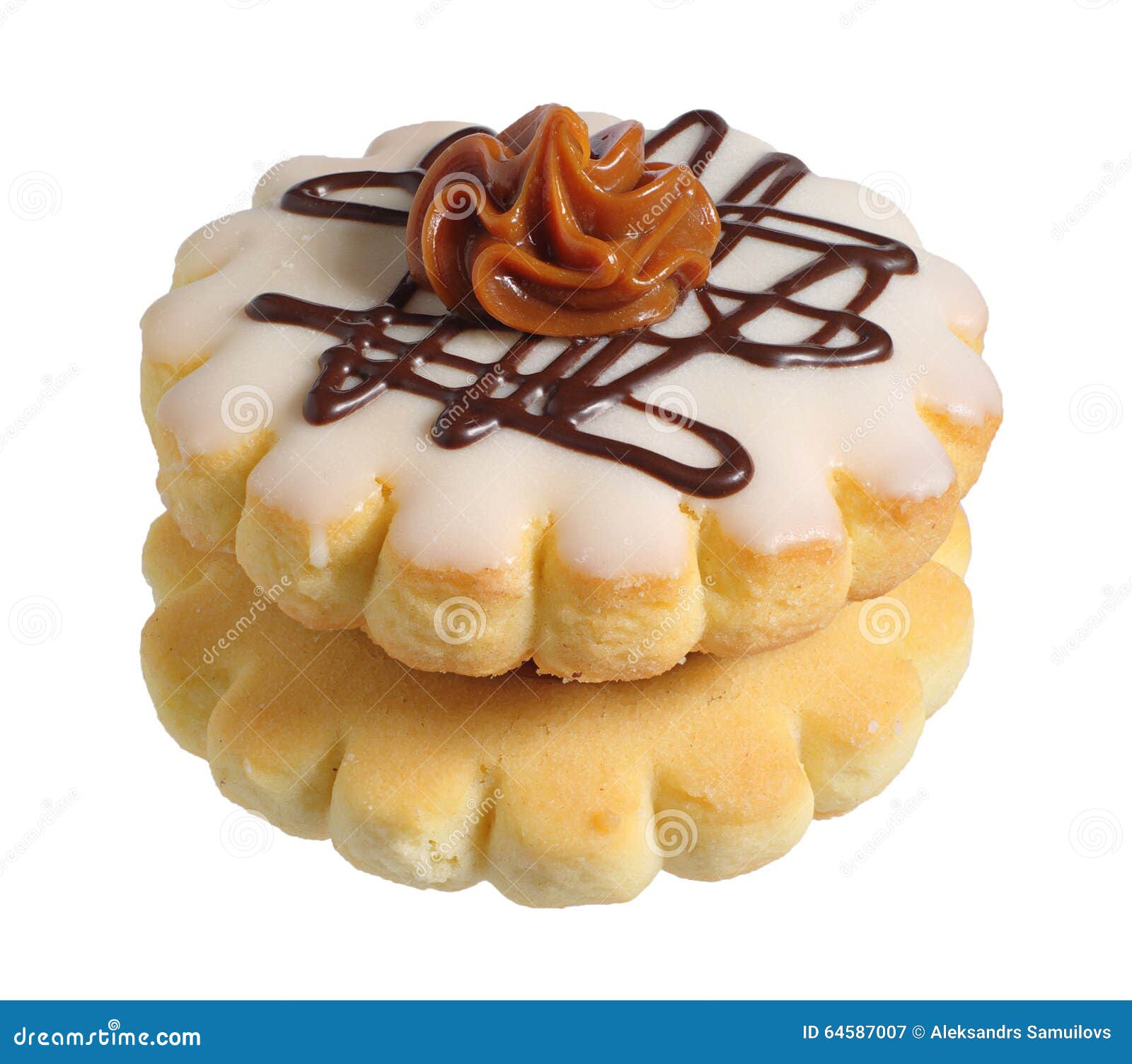 Small Round Cake with Chocolate Cream Stock Image - Image of icing ...