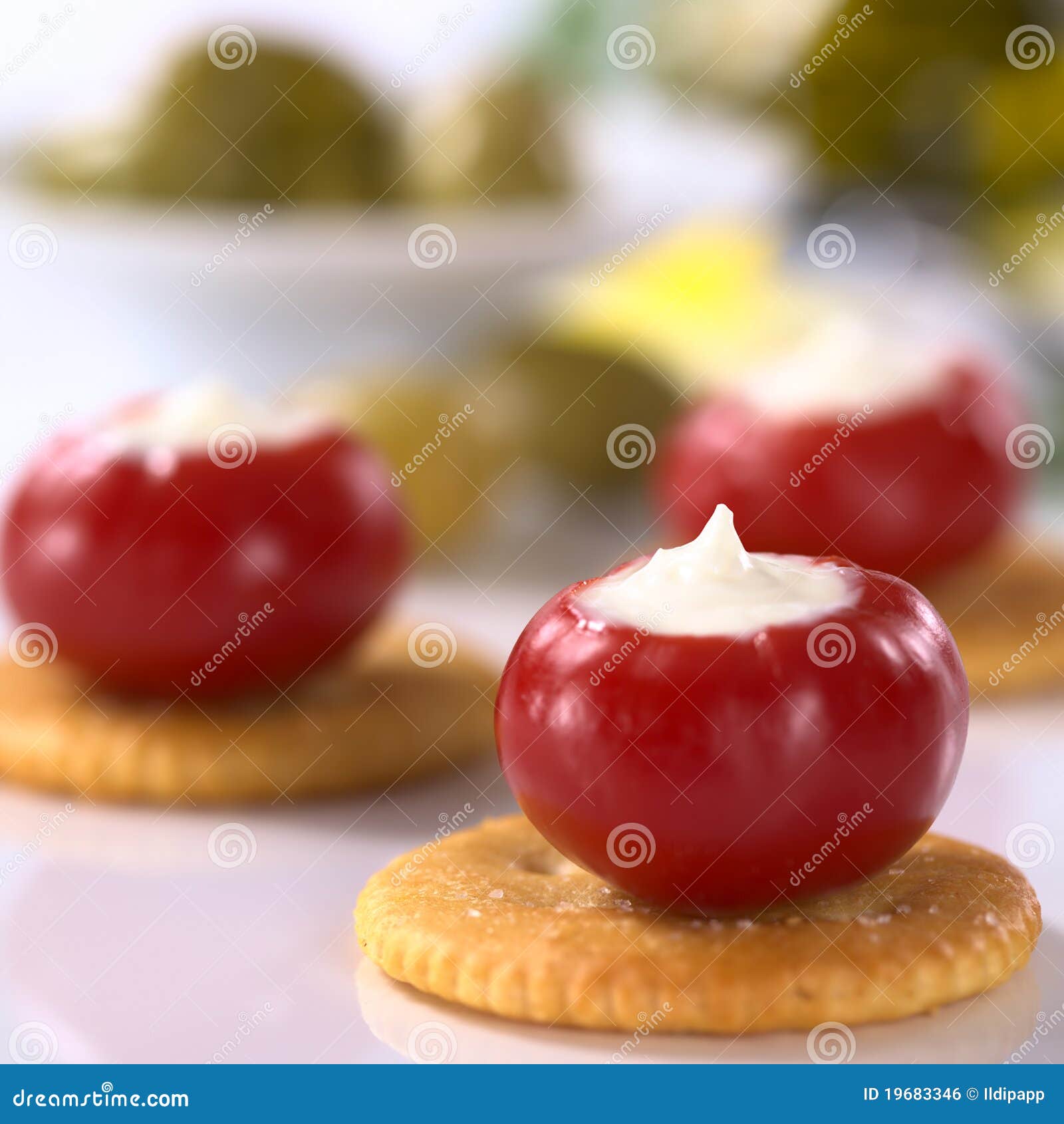 Small Round Hot Pepper Filled with Cream Cheese Stock Photo - Image of ...