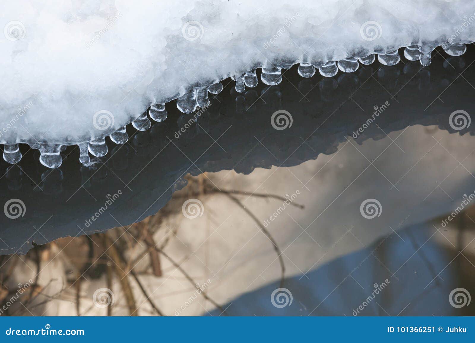 Small Round Icicles Over Water Stock Image - Image of still, perfect ...