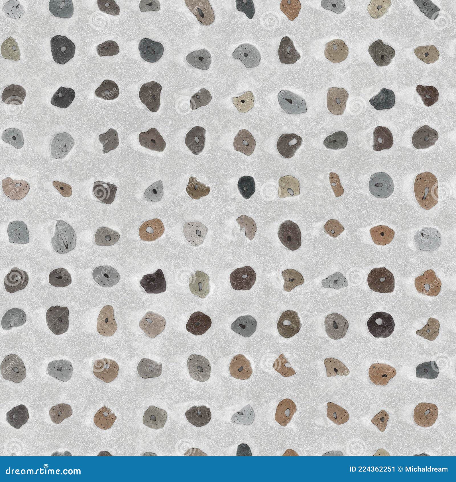 Small Round Stones in Plaster Stock Image - Image of repeating ...