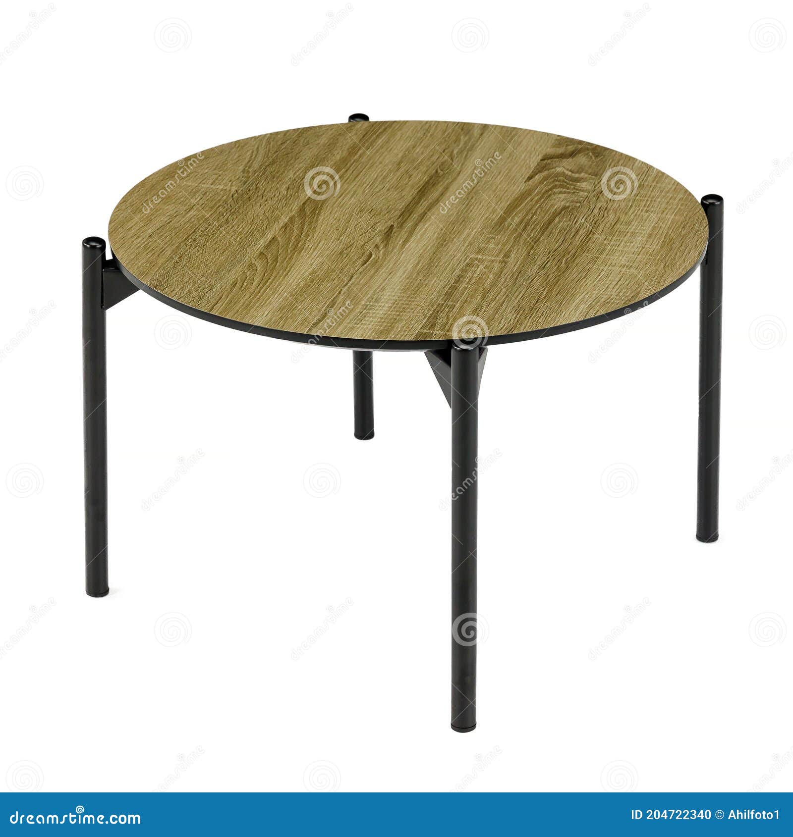 Small Round Table on Four Legs. Stock Photo - Image of interior, coffee ...