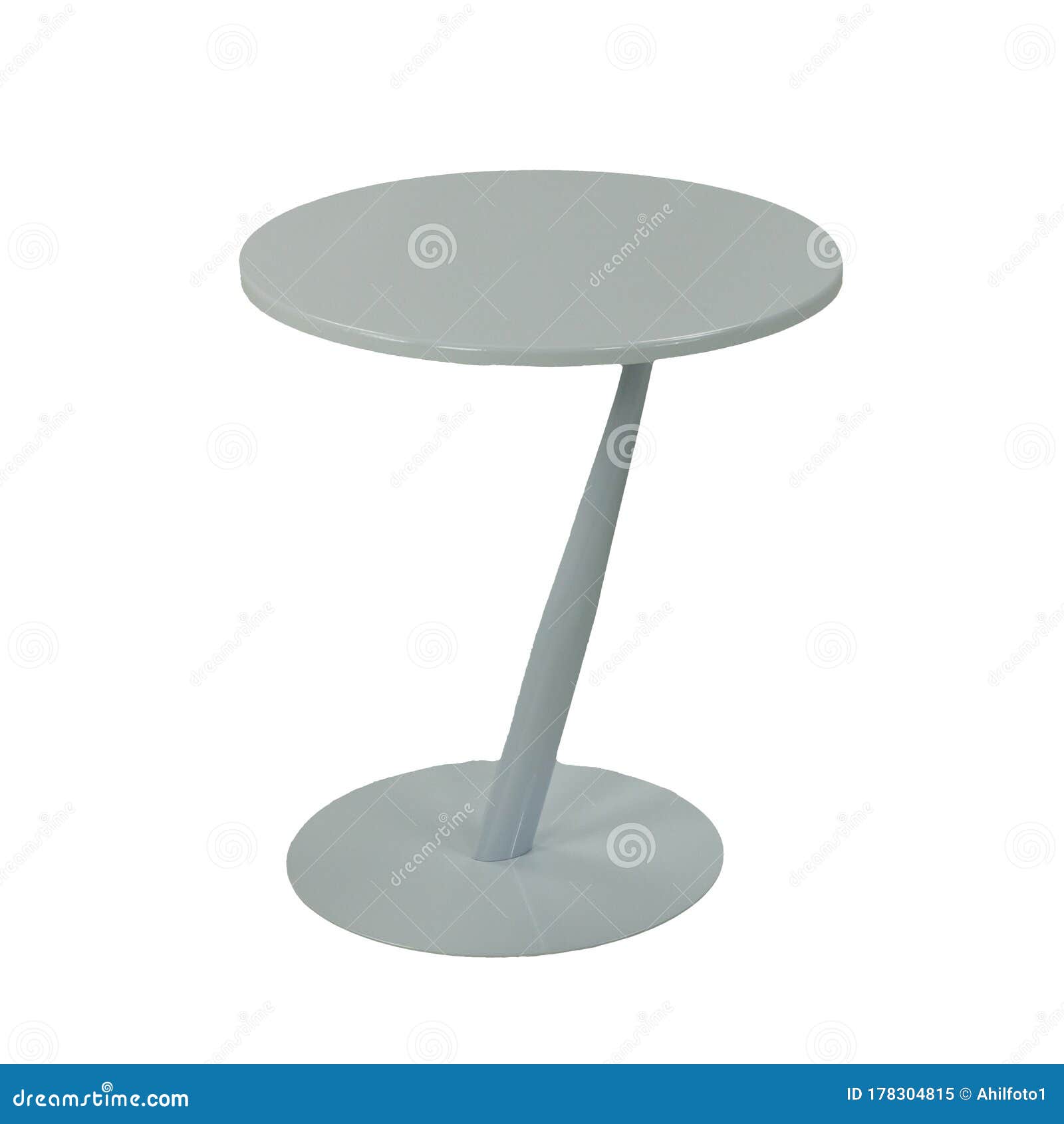 Small Round White Table on a White Background& Stock Image - Image of ...