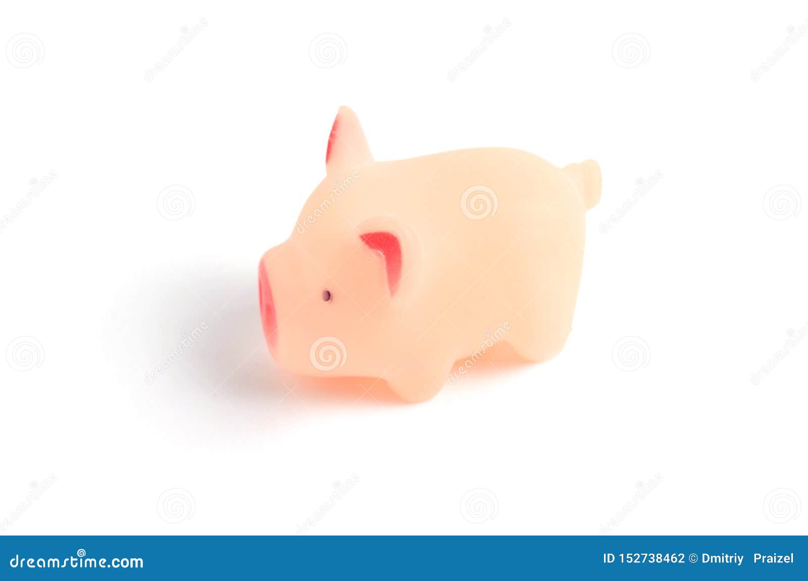 Small Rubber, Pink Pig, Toy on White Background Closeup Stock Photo ...
