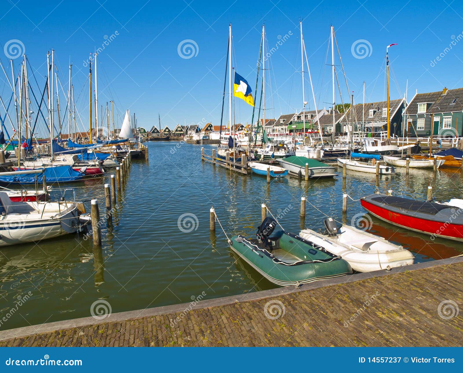 Small Rural Harbor stock image. Image of summer, village - 14557237