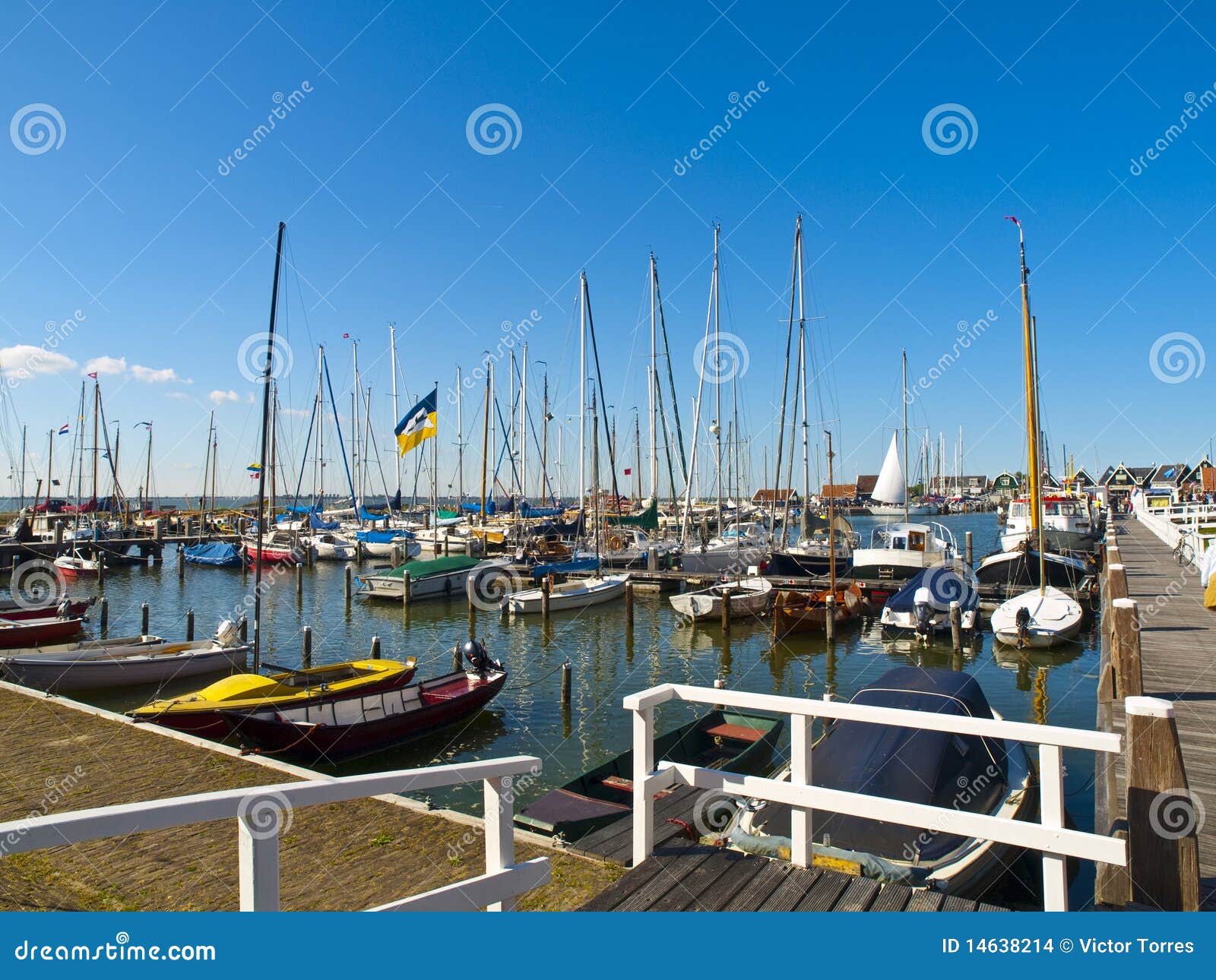 Small Rural Harbor stock photo. Image of house, summer - 14638214