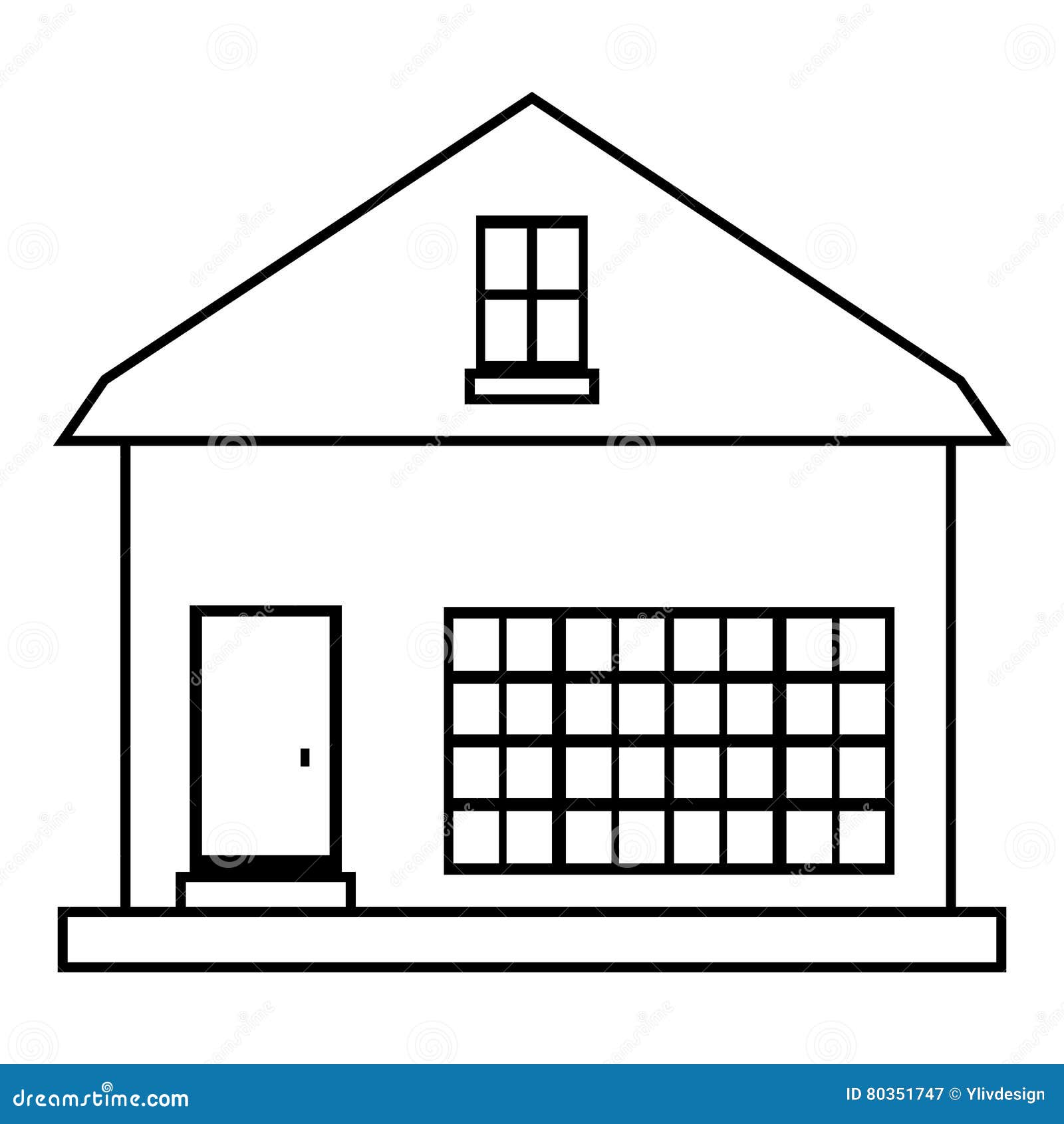Small Rural House Icon, Outline Style Stock Vector - Illustration of ...