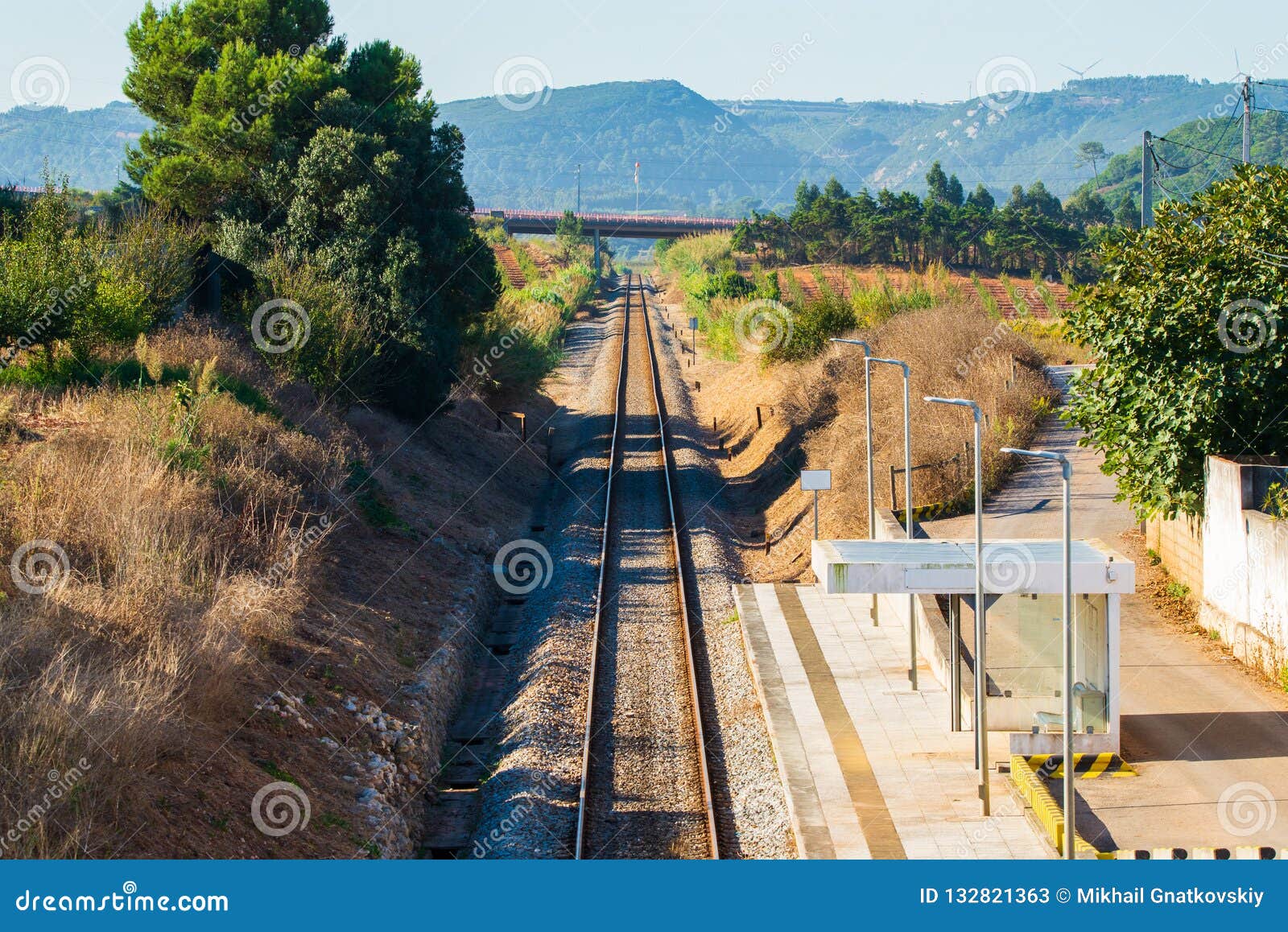 Small Rural Railway Station and Train Tracks, a Small Train Stop Stock ...