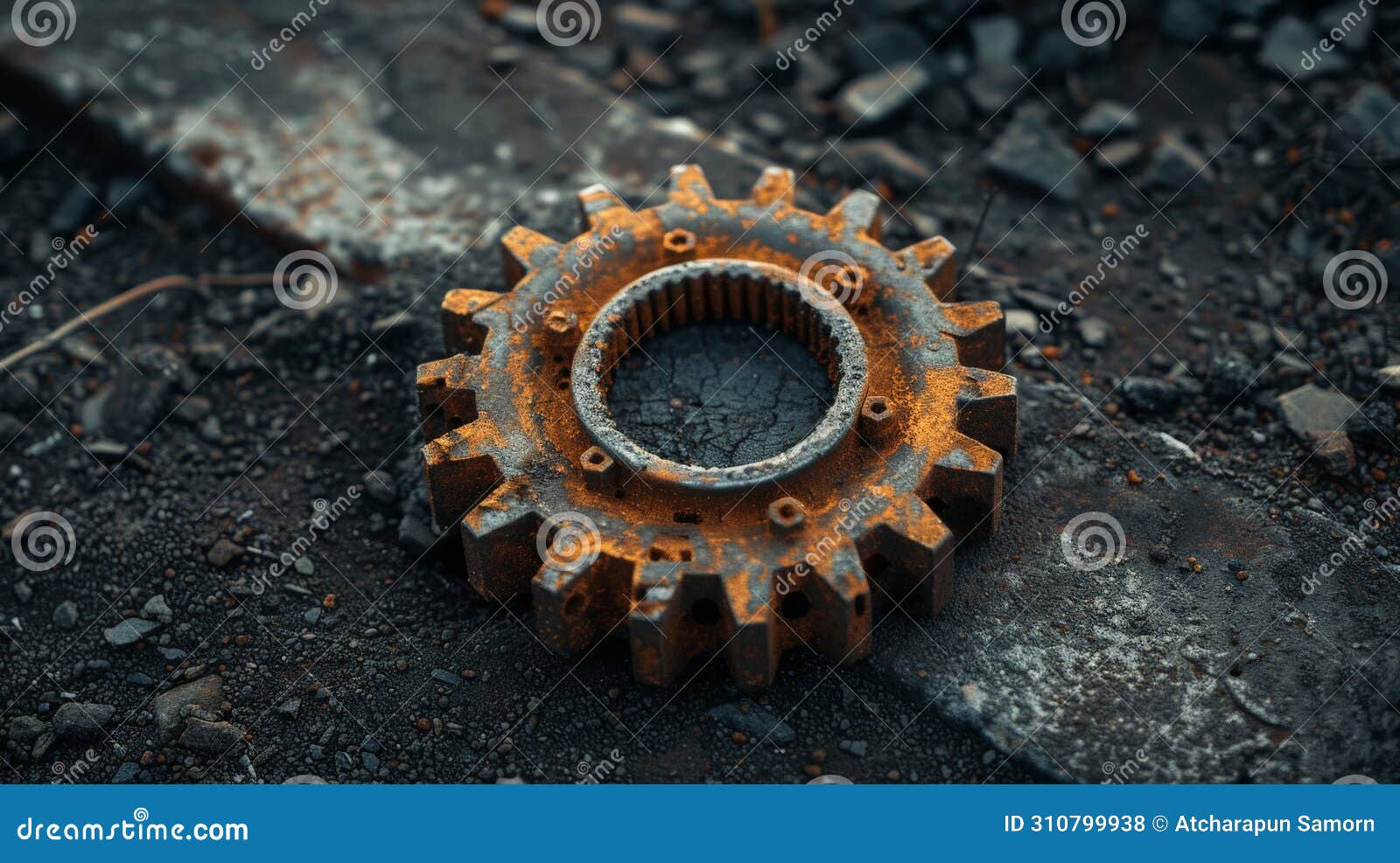 Small Rust Gear Wheel on the Ground, Rusty Gears Stock Photo - Image of ...