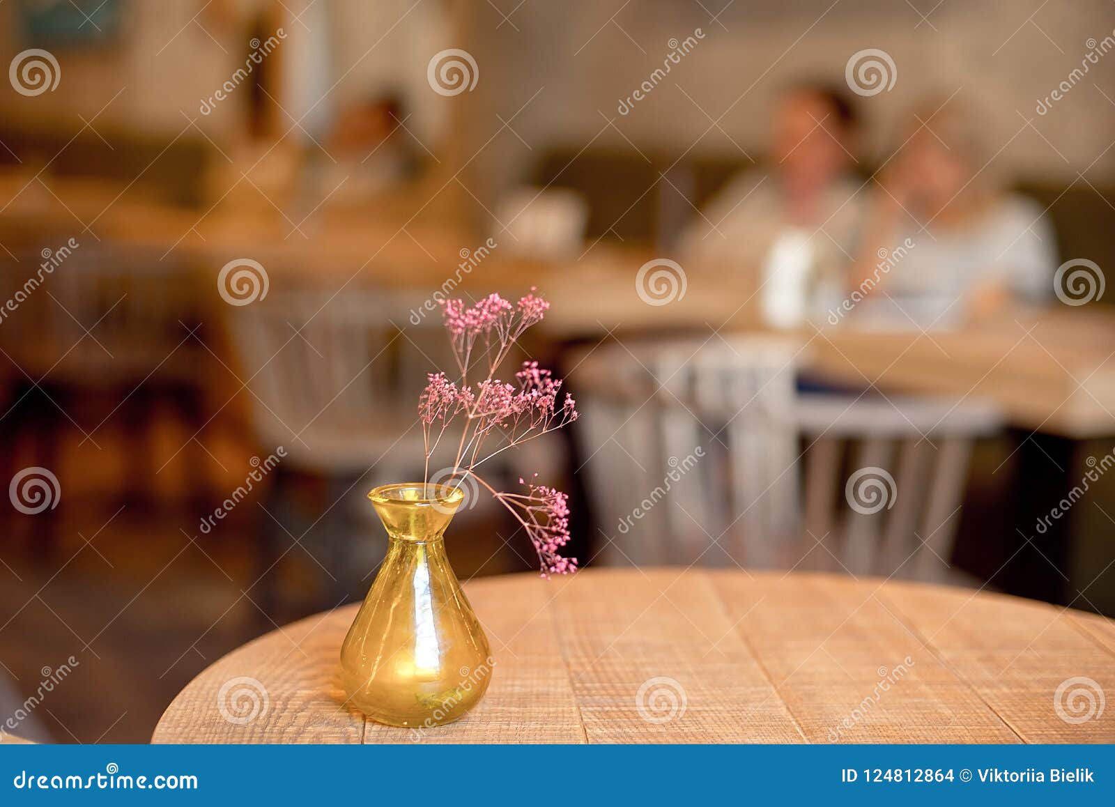 Small Rustic Vase with Flowers on the Table Stock Photo - Image of ...
