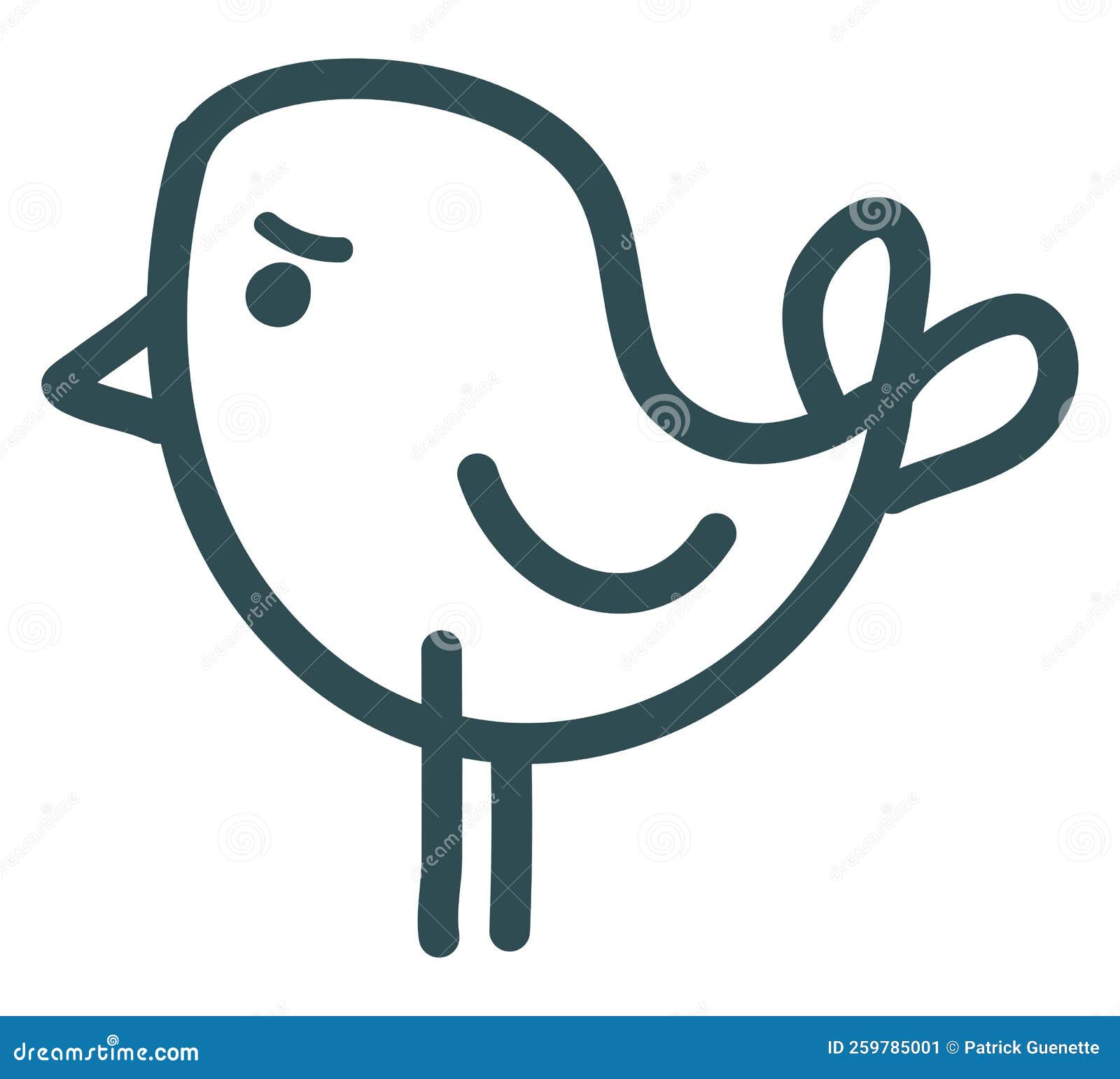 Small Sad Blue Chicken, Icon Stock Vector - Illustration of vector ...