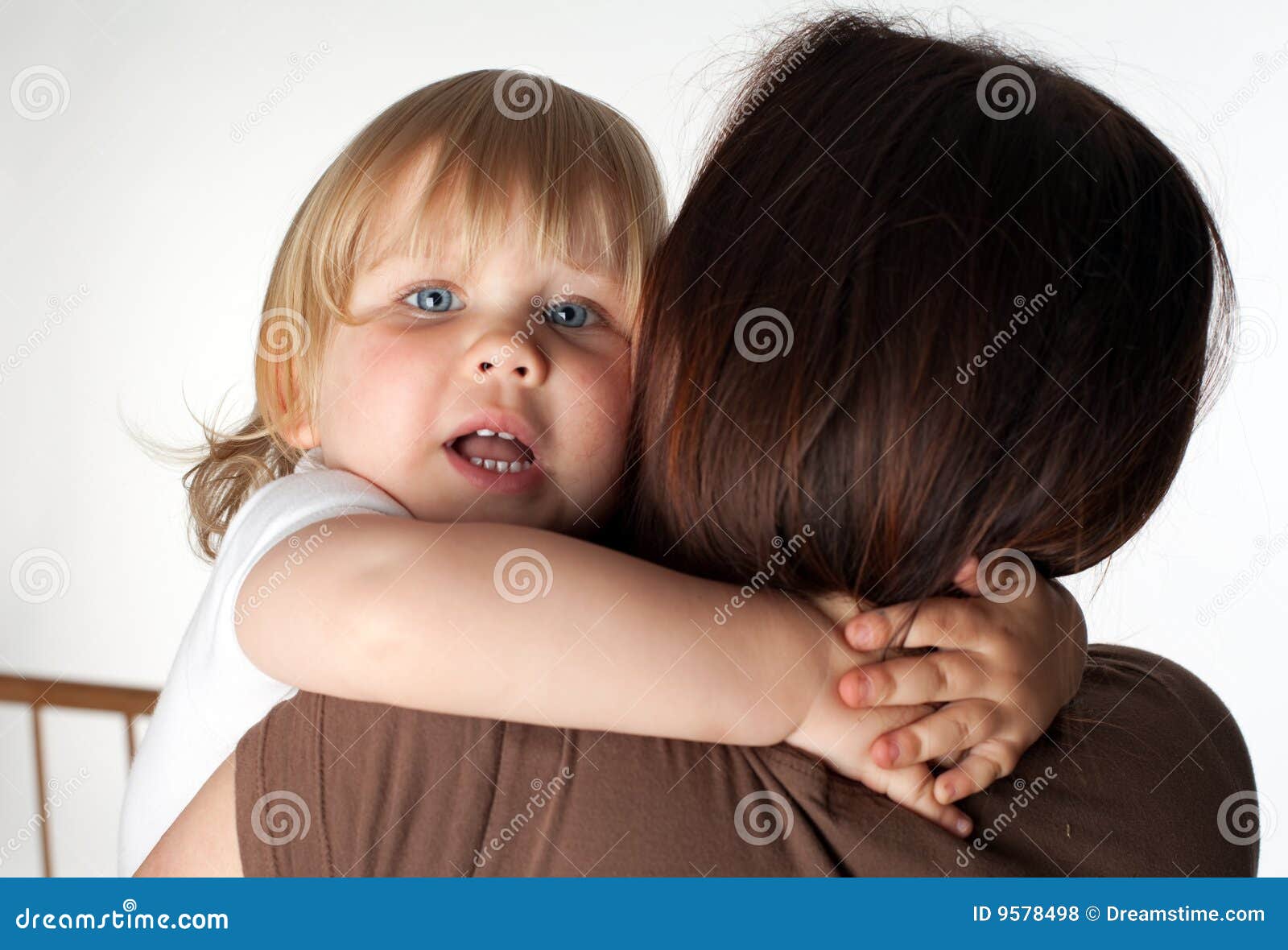 Small, Sad Hugging Mum Young Girl Stock Photo - Image of care, love ...