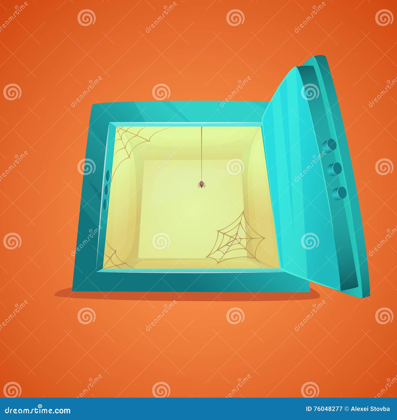 Small Safe. Cartoon Style Illustration of Opened Empty Bank Safe Stock ...