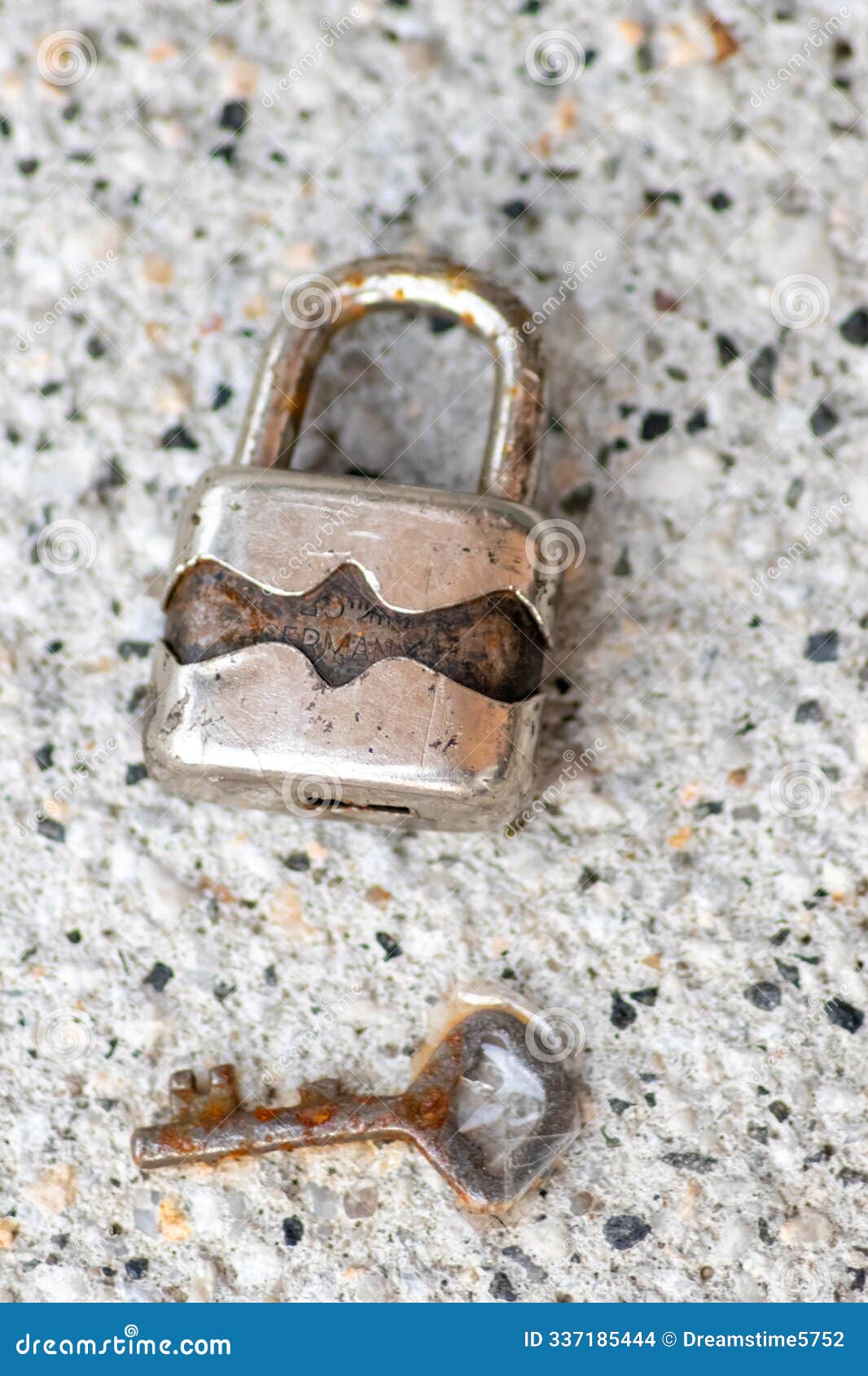 Small Safety Lock with Key or Security Lock with Key Shows Rusty ...