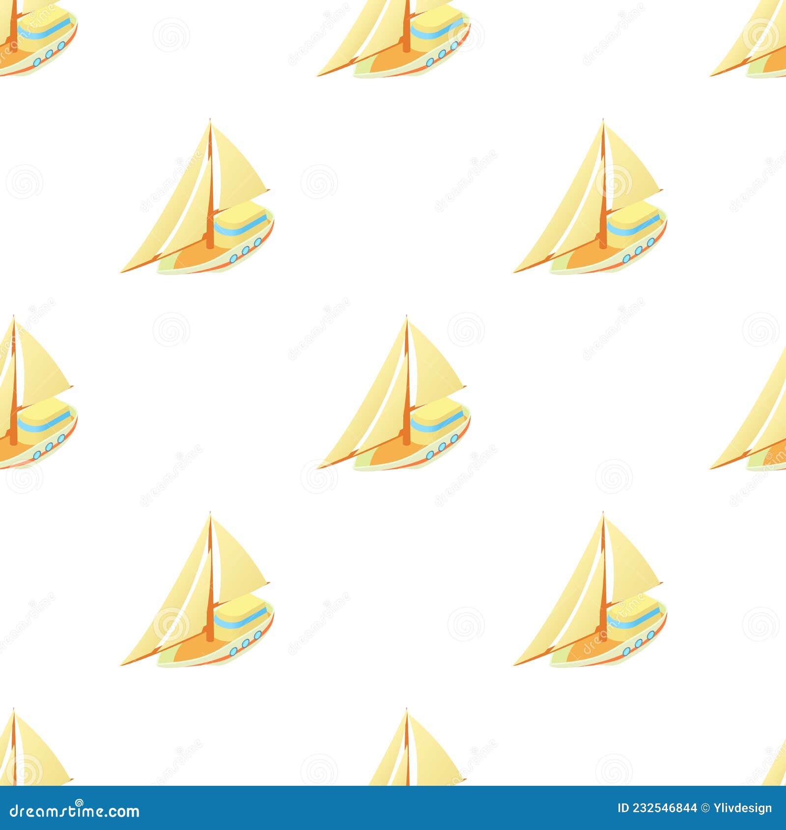 Small Sailboat Pattern Seamless Vector Stock Illustration ...