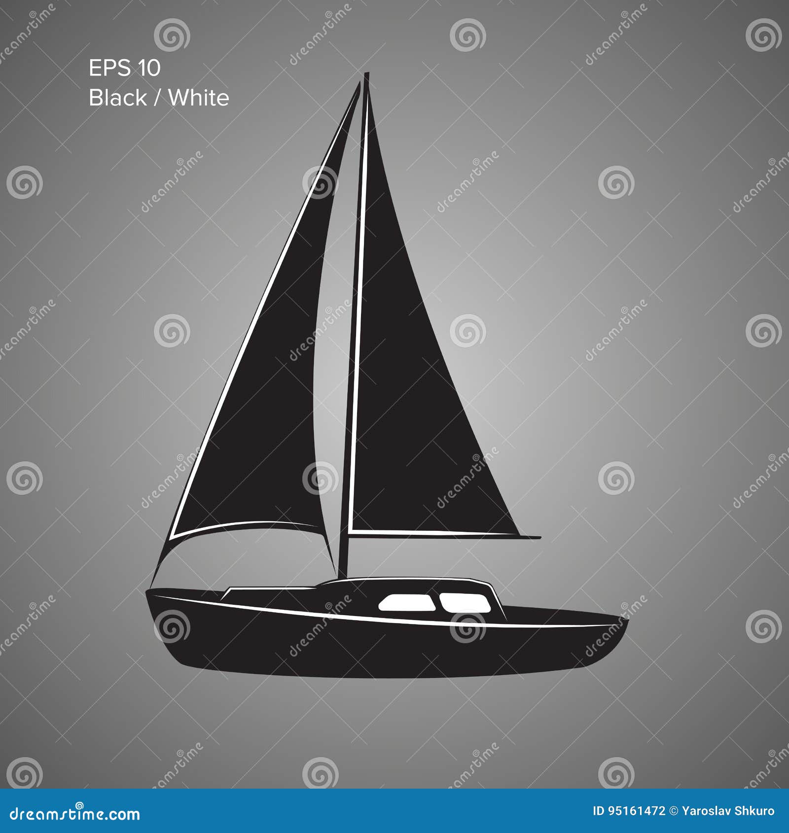 Small Sailboat Vector Icon. Small Boat with Sail Stock Vector ...