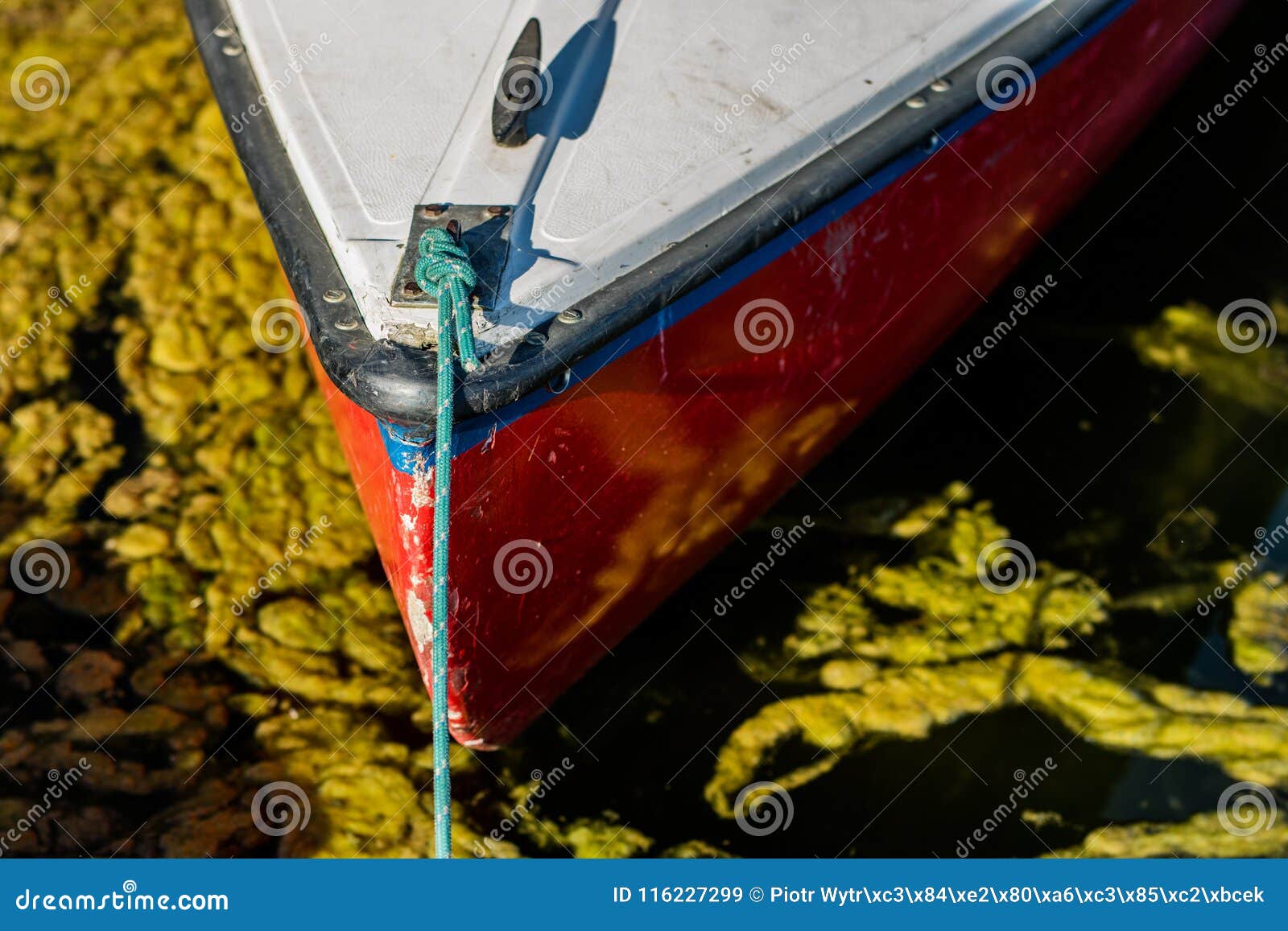A Small Sailboat on the Water. View of the Boat from the Bow Sid Stock ...