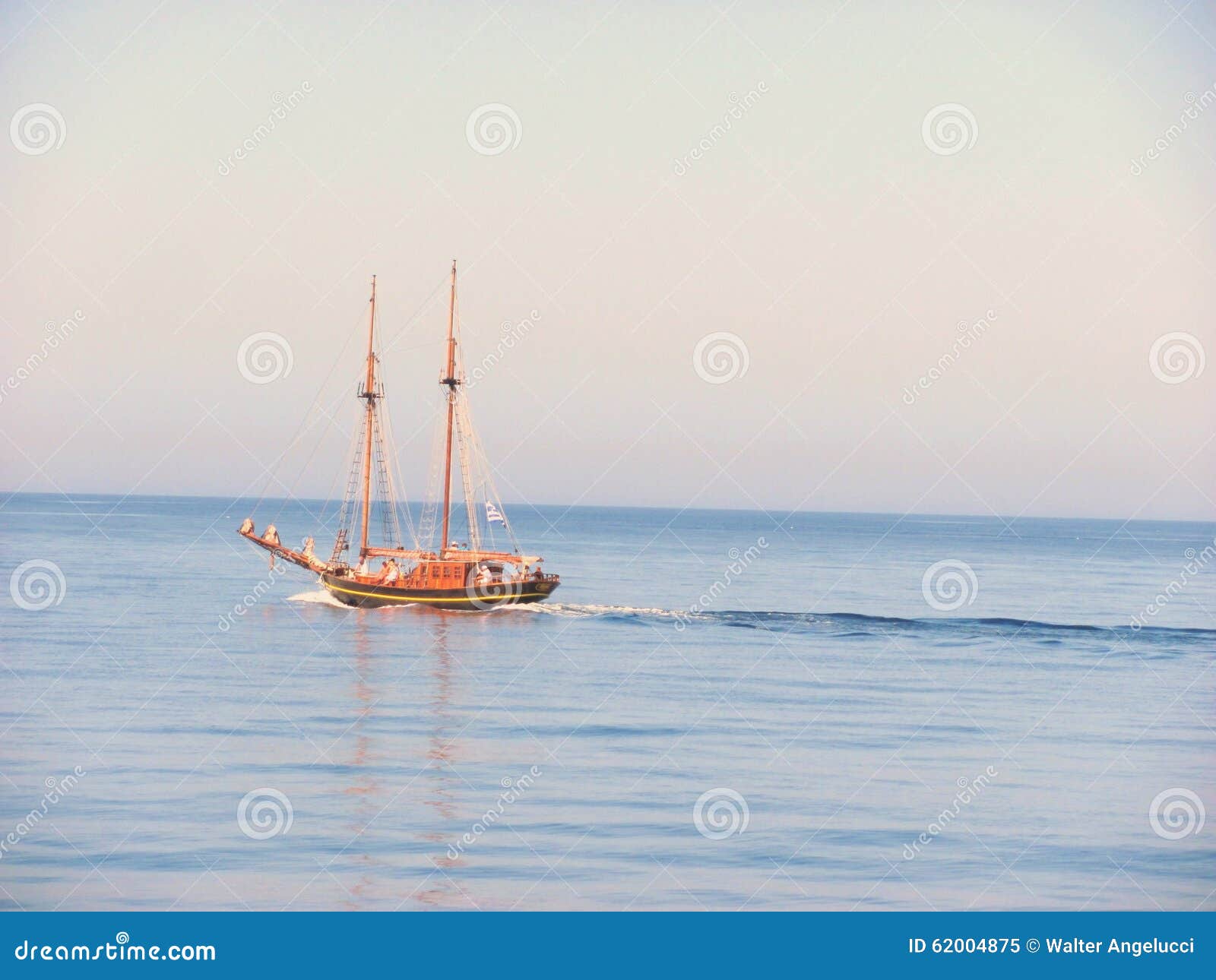 Small Sailing Ship in the Aegean Sea Stock Image - Image of island ...